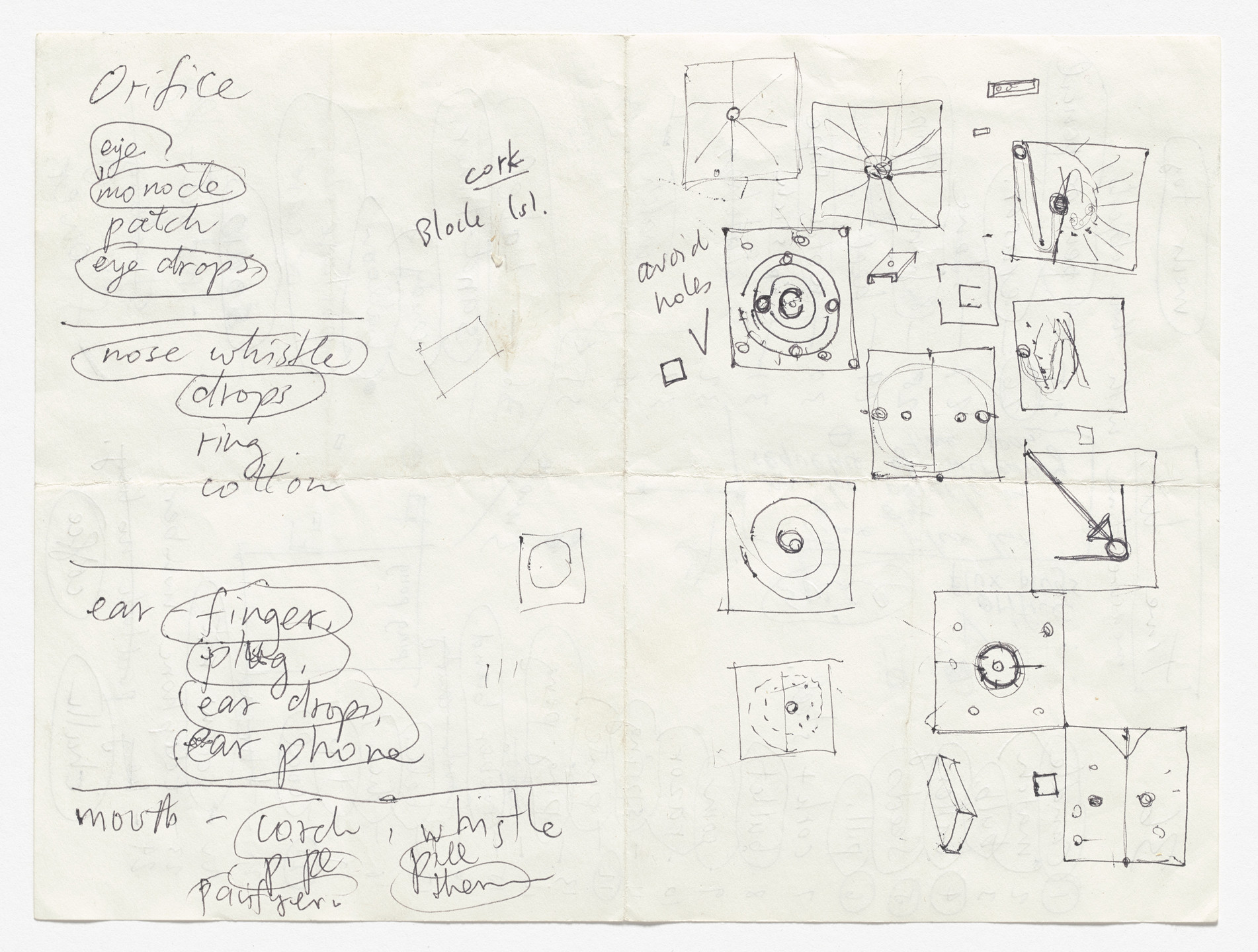 George Maciunas. Drawings for Larry Miller's Maze and Orifice Flux ...