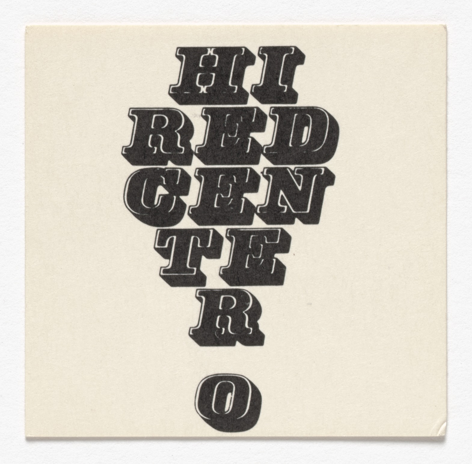 George Maciunas. Name card for Hi-Red Center. c. 1964 | MoMA