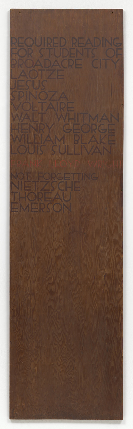 Frank Lloyd Wright. Text panel for Broadacre City Project. 1934-1935 | MoMA