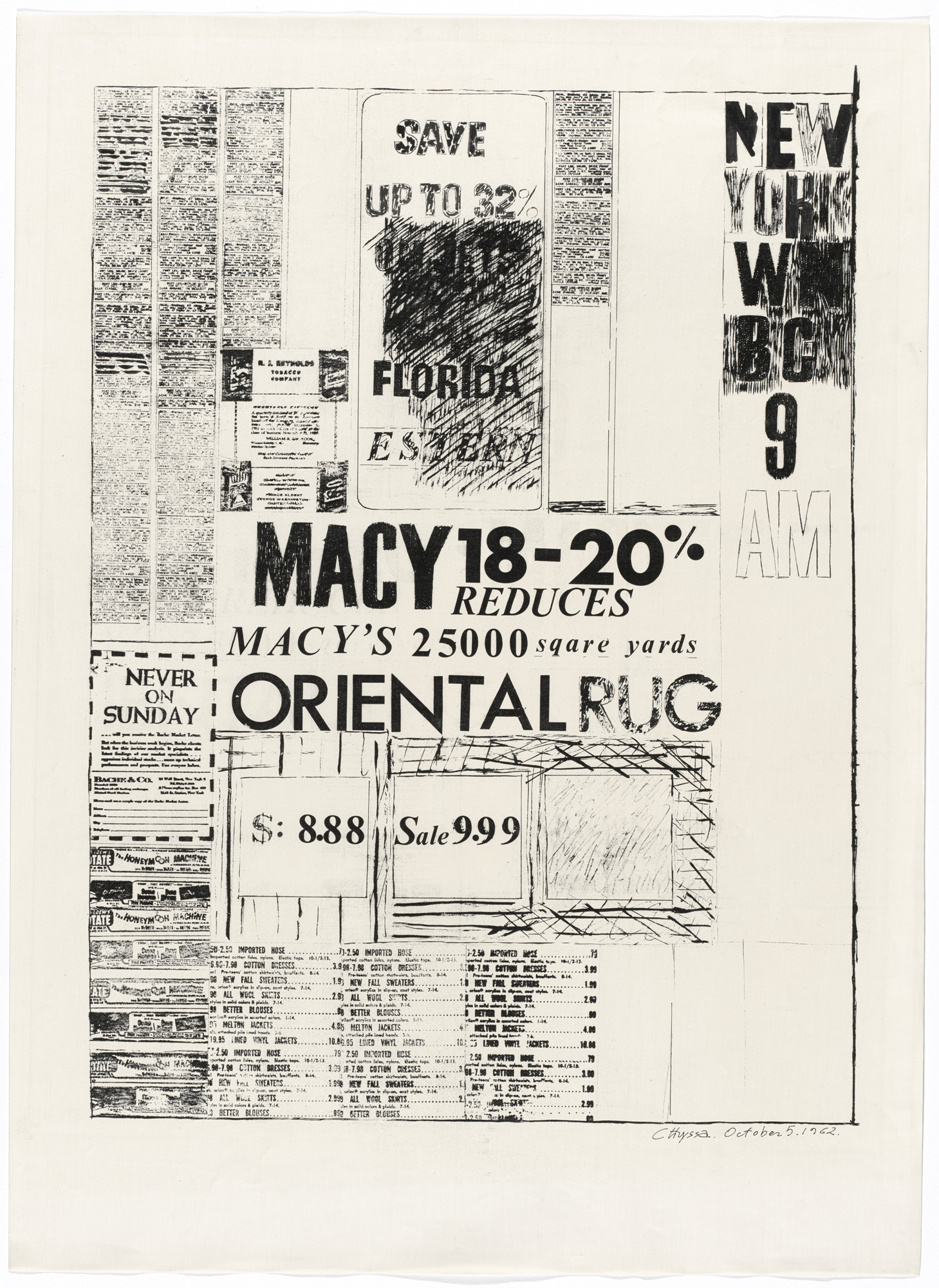 Chryssa. Untitled from Newspaper Book. 1962 | MoMA