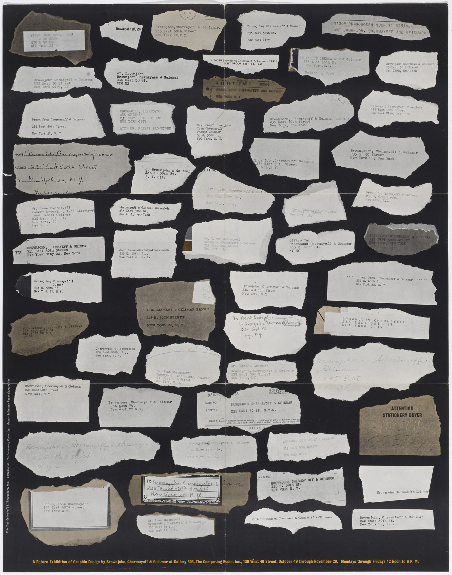 Robert Brownjohn, Ivan Chermayeff, Thomas Geismar. A Return Exhibition ...