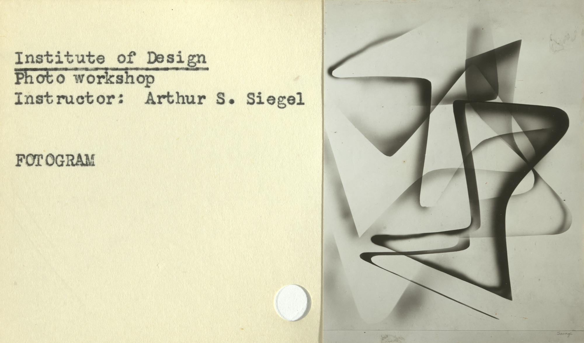 Arthur Siegel, Institute of Design. Untitled instructional card. c ...