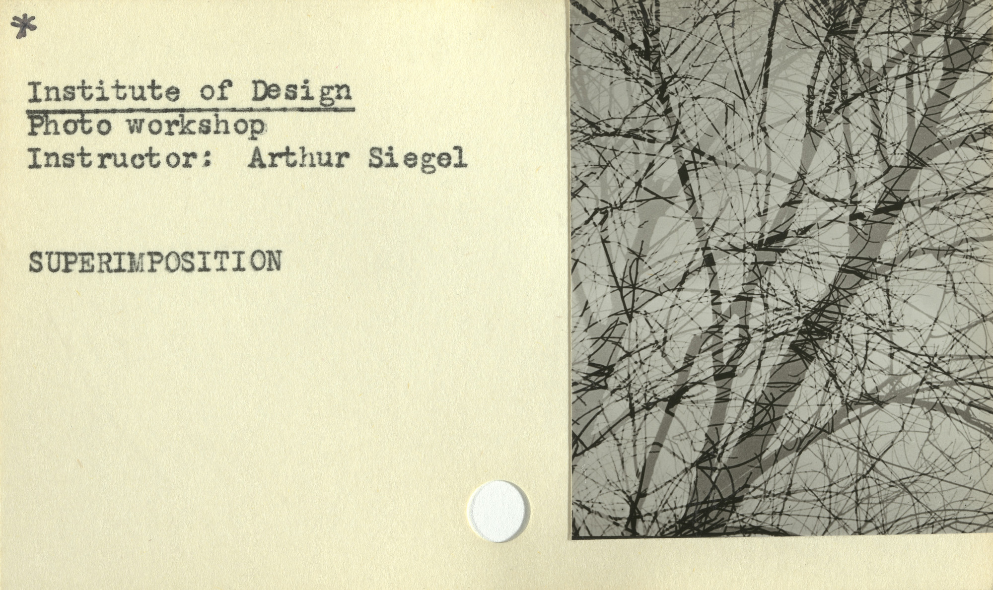 Arthur Siegel, Institute of Design. Untitled instructional card. c ...