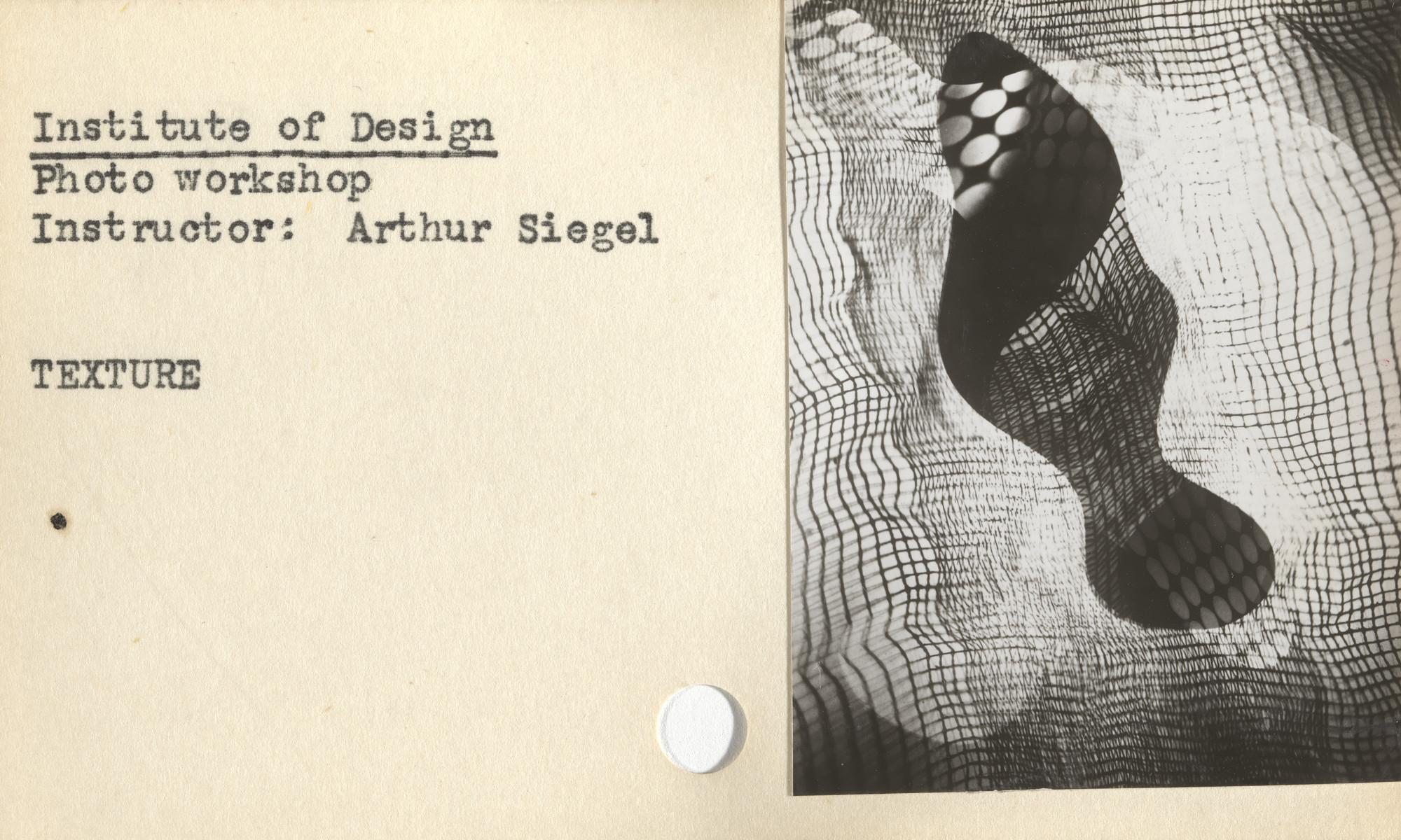 Arthur Siegel, Institute of Design. Untitled instructional card. c ...
