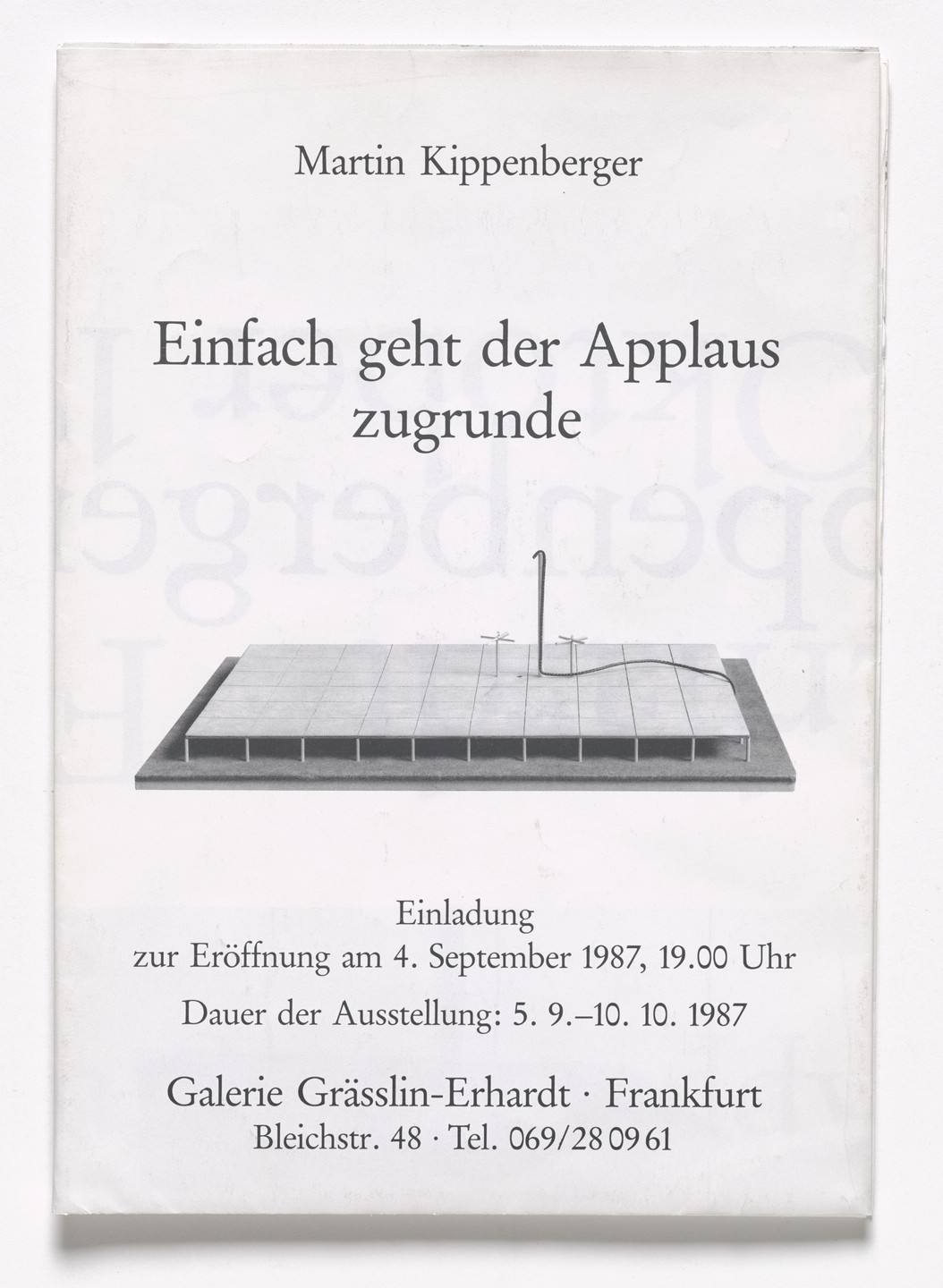 Martin Kippenberger. Einfach geht der Applaus zugrunde,. 1987 | MoMA