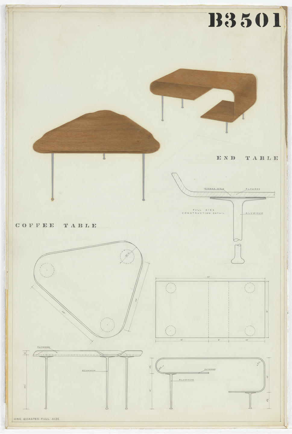 Charles Eames, Eero Saarinen. Coffee Table (Entry Panel for MoMA ...