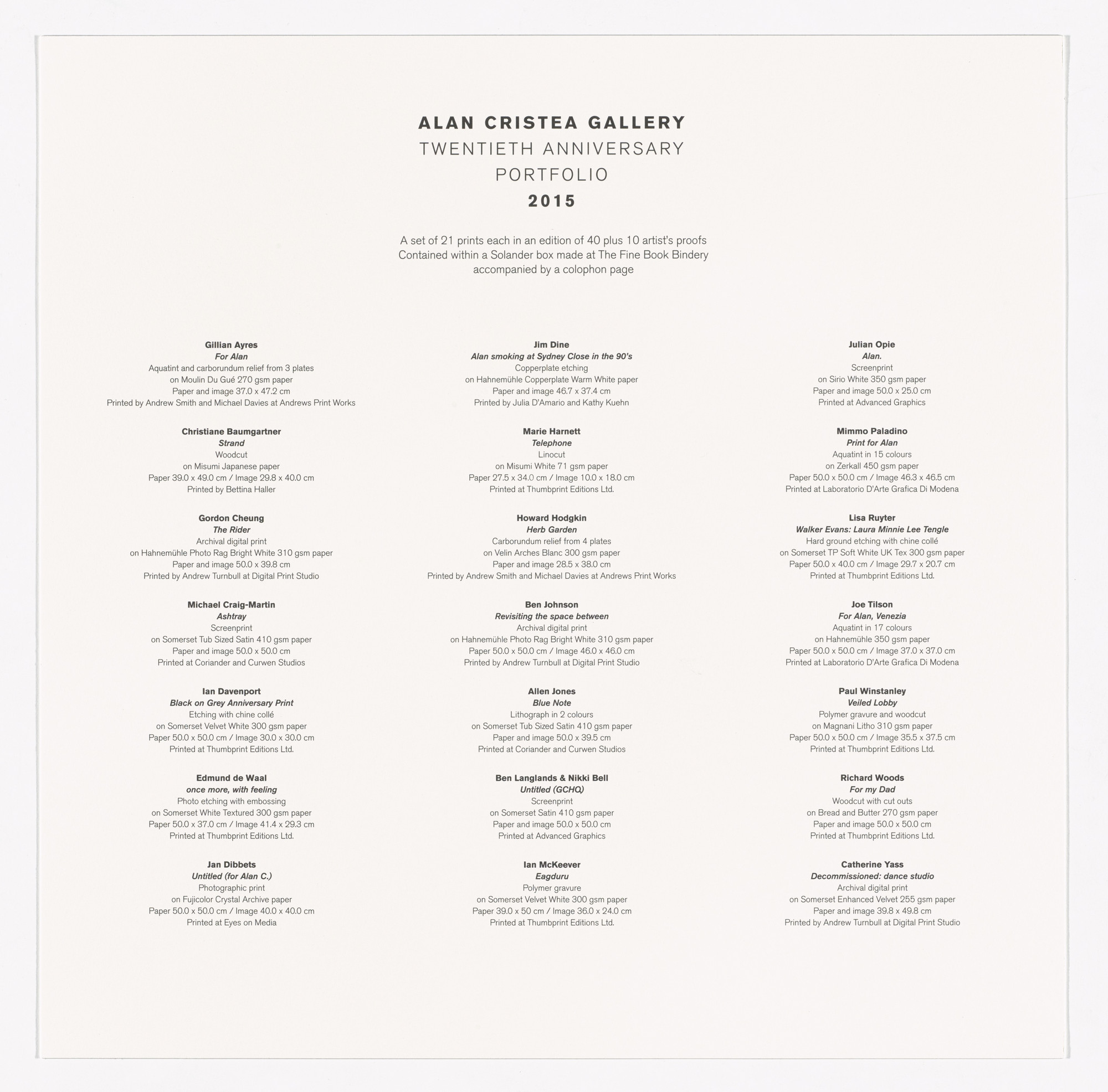 Various Artists, Gillian Ayres, Christiane Baumgartner, Gordon Cheung ...