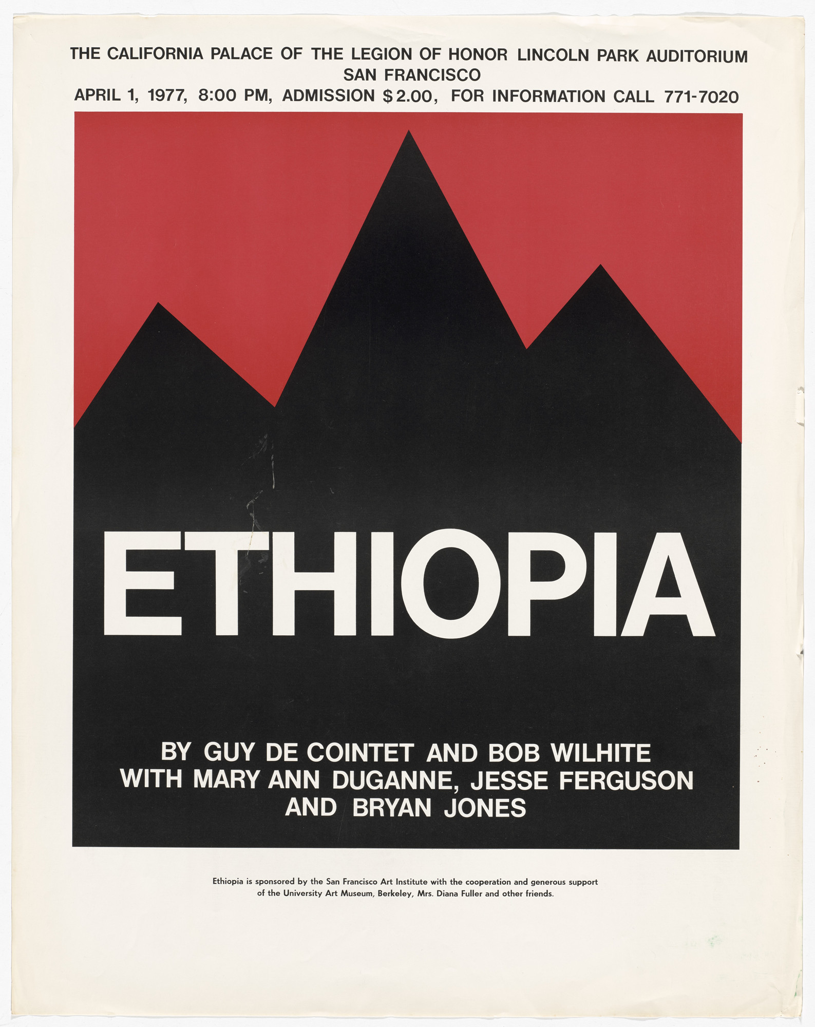 Guy de Cointet, Robert Wilhite. Ethiopia. 1977 | MoMA