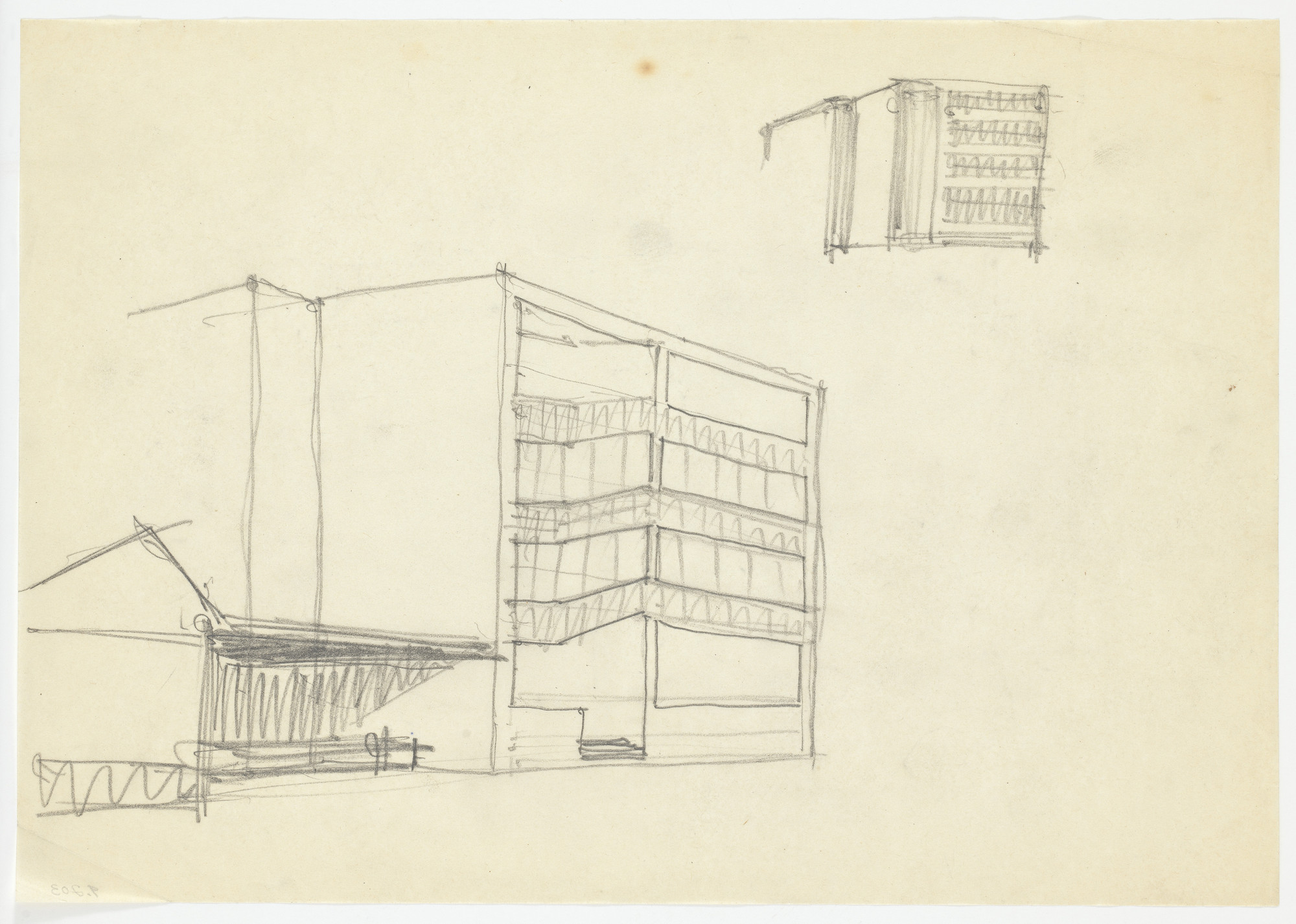 Ludwig Mies van der Rohe. United Silk-Weaving Mills Factory Building ...