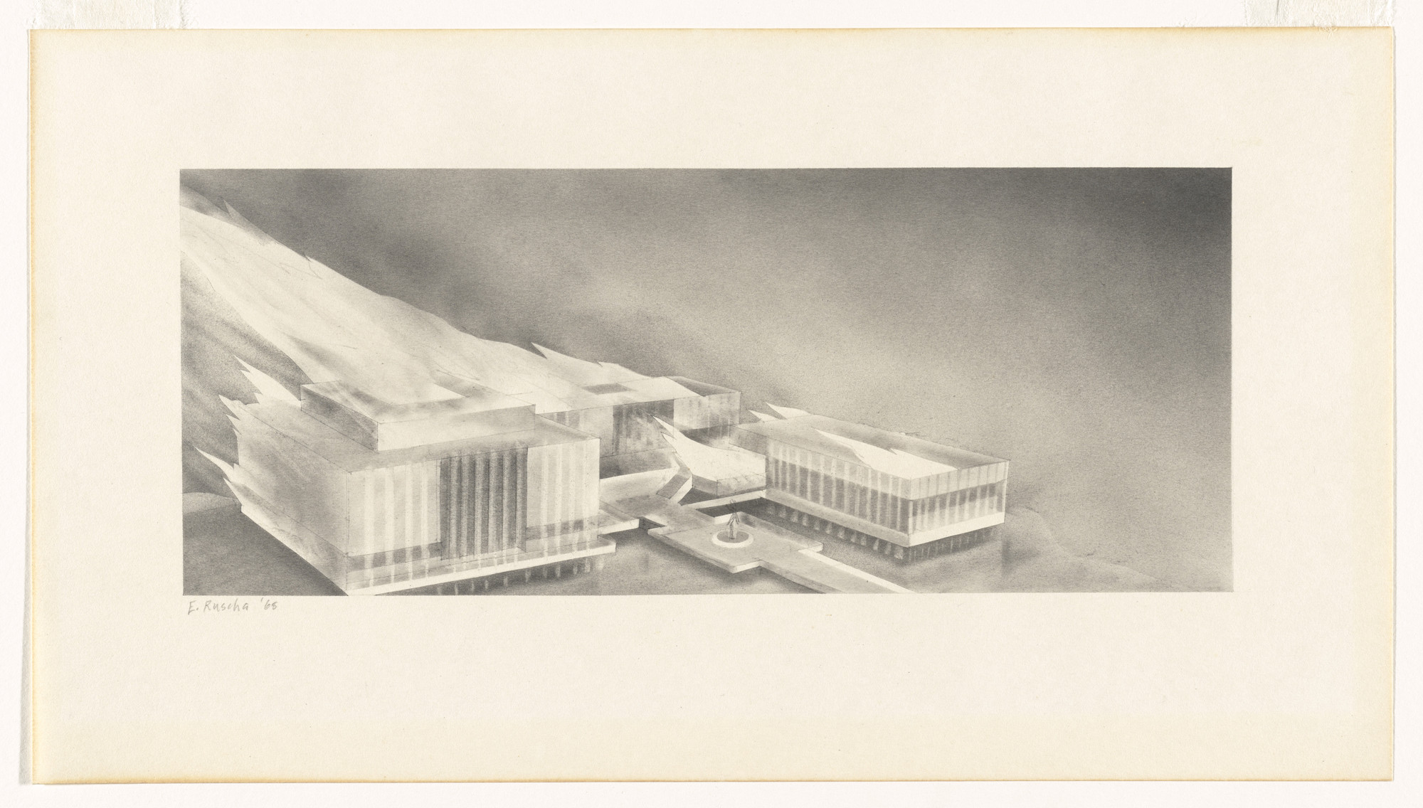 Edward Ruscha. Museum on Fire. 1968 | MoMA