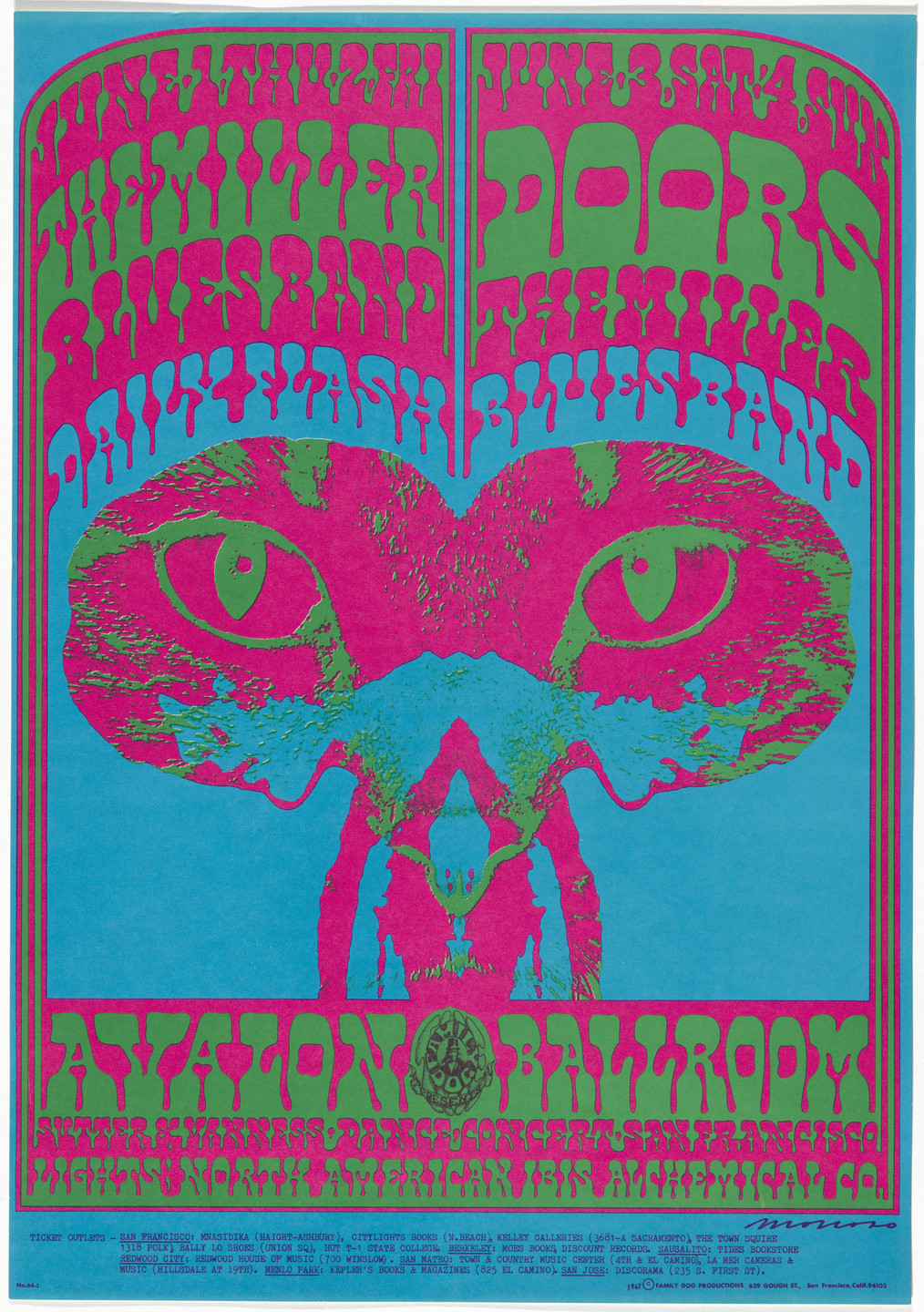 Victor Moscoso. The Miller Blues Band, The Doors, The Daily Flash. 1967 ...