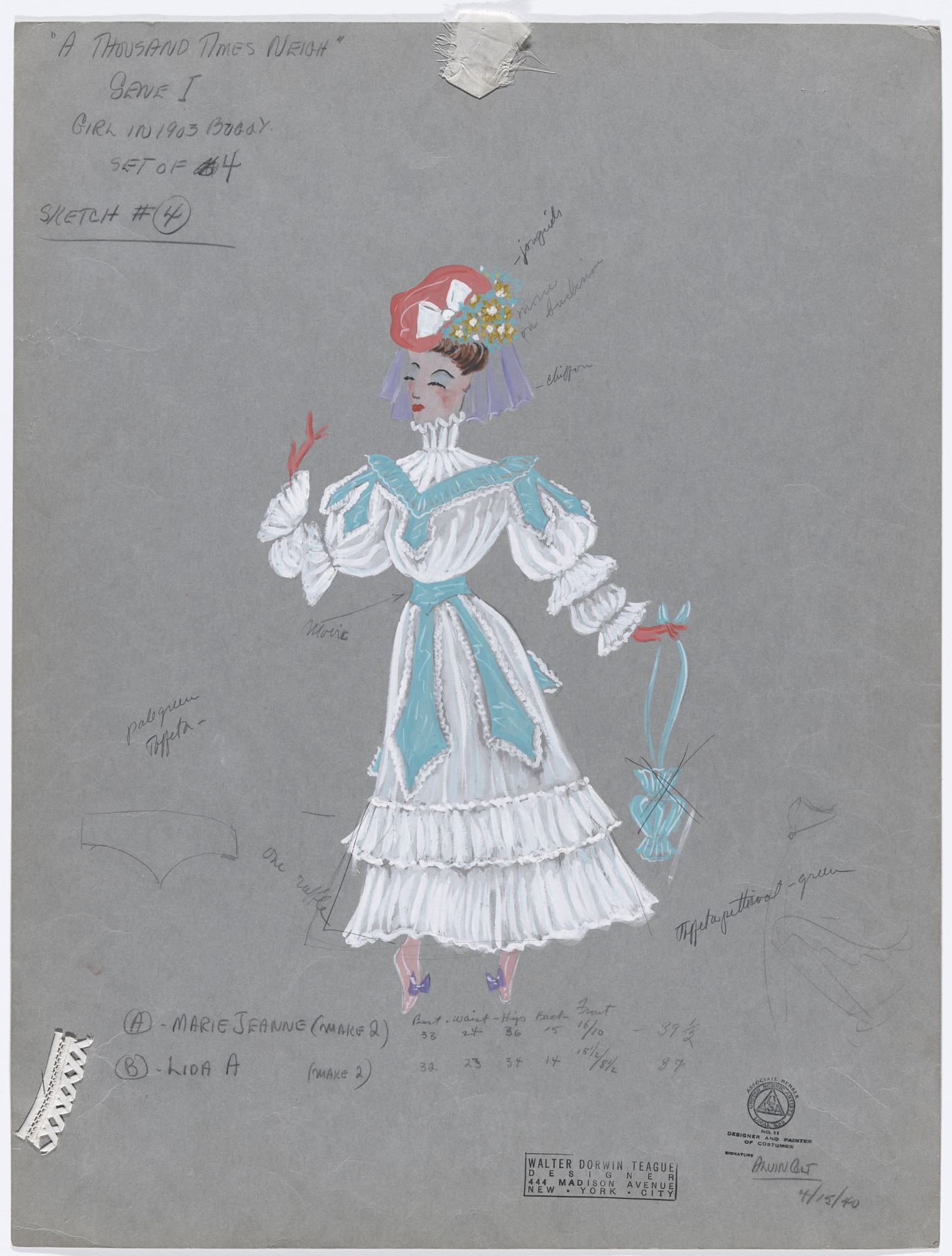 Alvin Colt. Girl in 1903 Buggy. Costume design for the ballet A ...