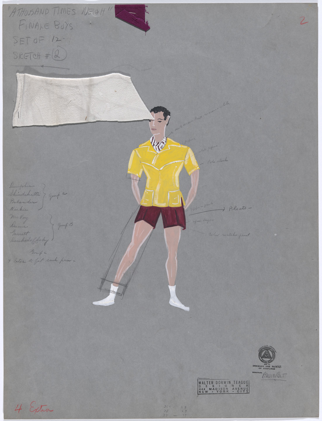 Alvin Colt. Finale Boys. Costume design for the ballet A Thousand Times ...