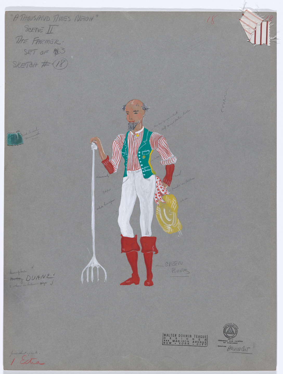 Alvin Colt. The Farmer. Costume design for the ballet A Thousand Times ...
