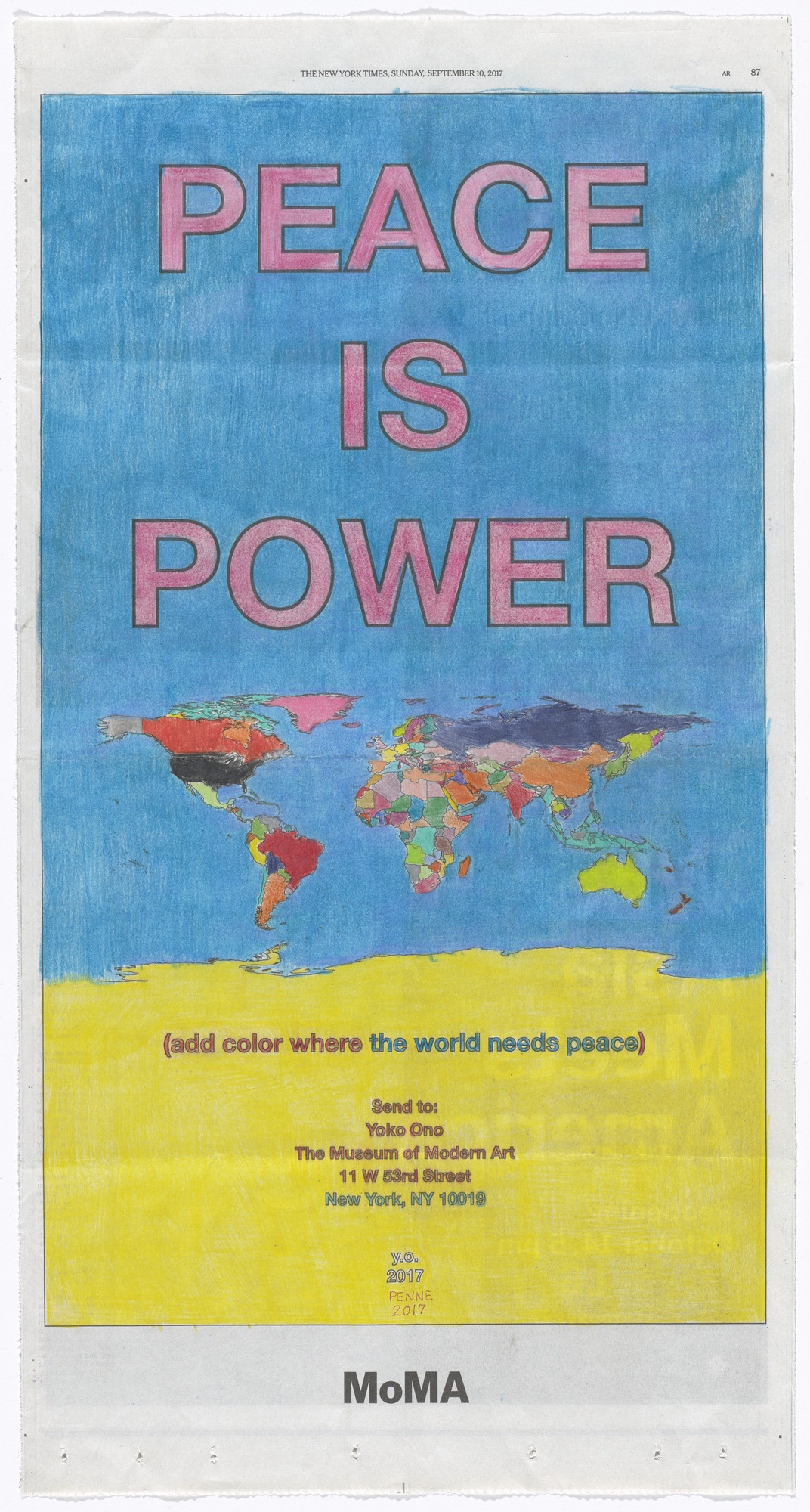 Yoko Ono. Power of Peace. 2017 | MoMA