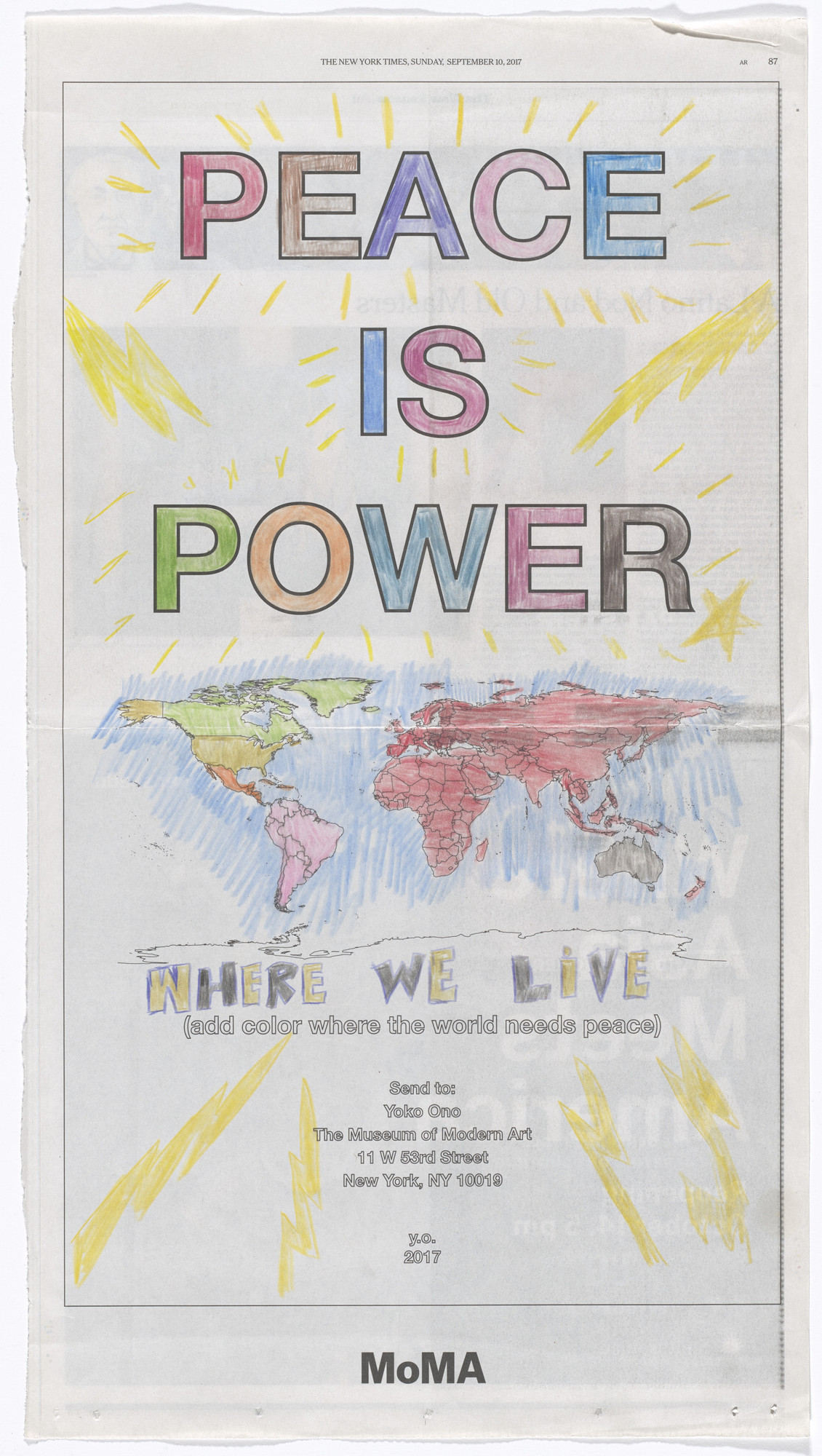 Yoko Ono. Power of Peace. 2017 | MoMA