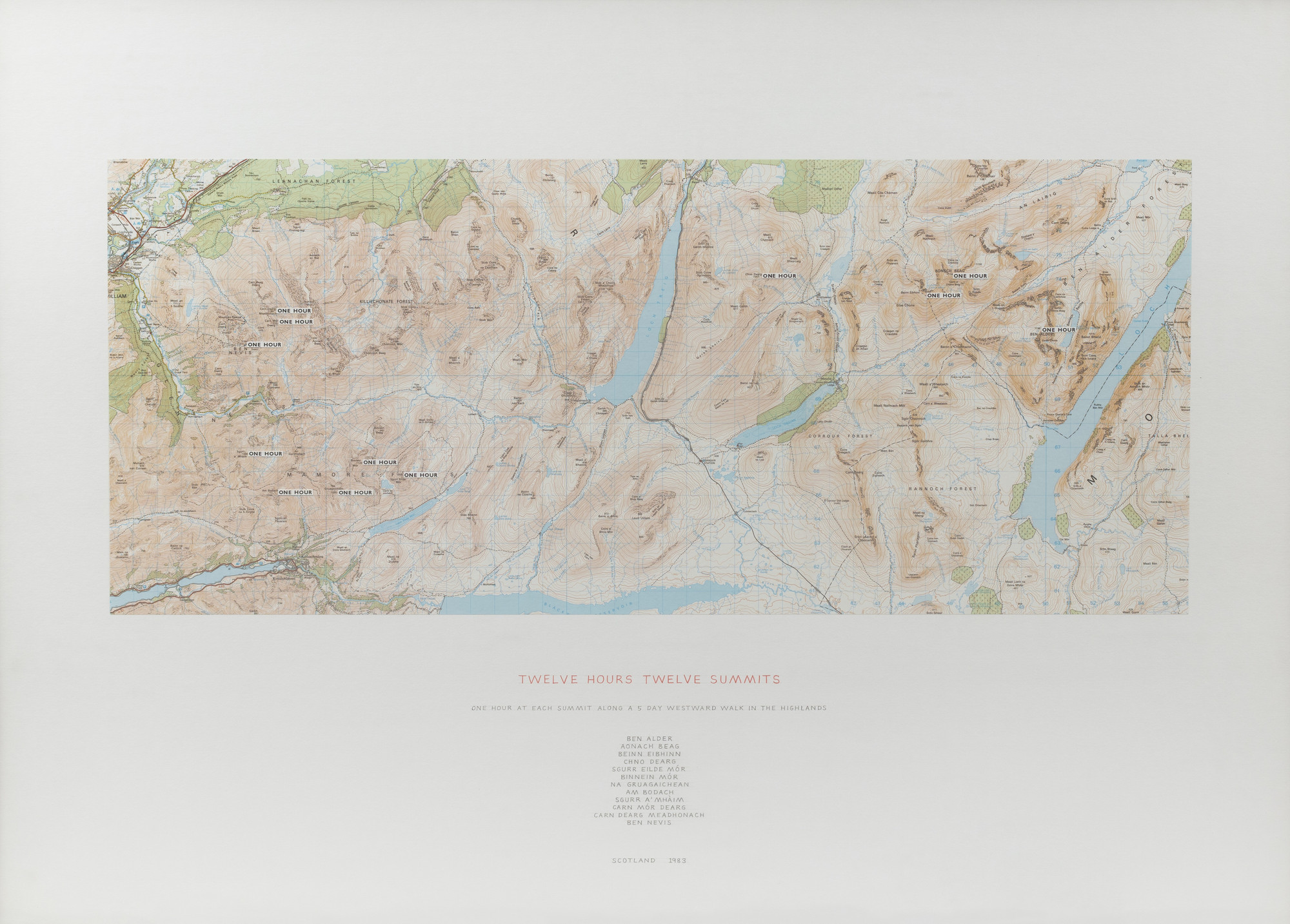 Richard Long. Twelve Hours Twelve Summits. 1983 | MoMA