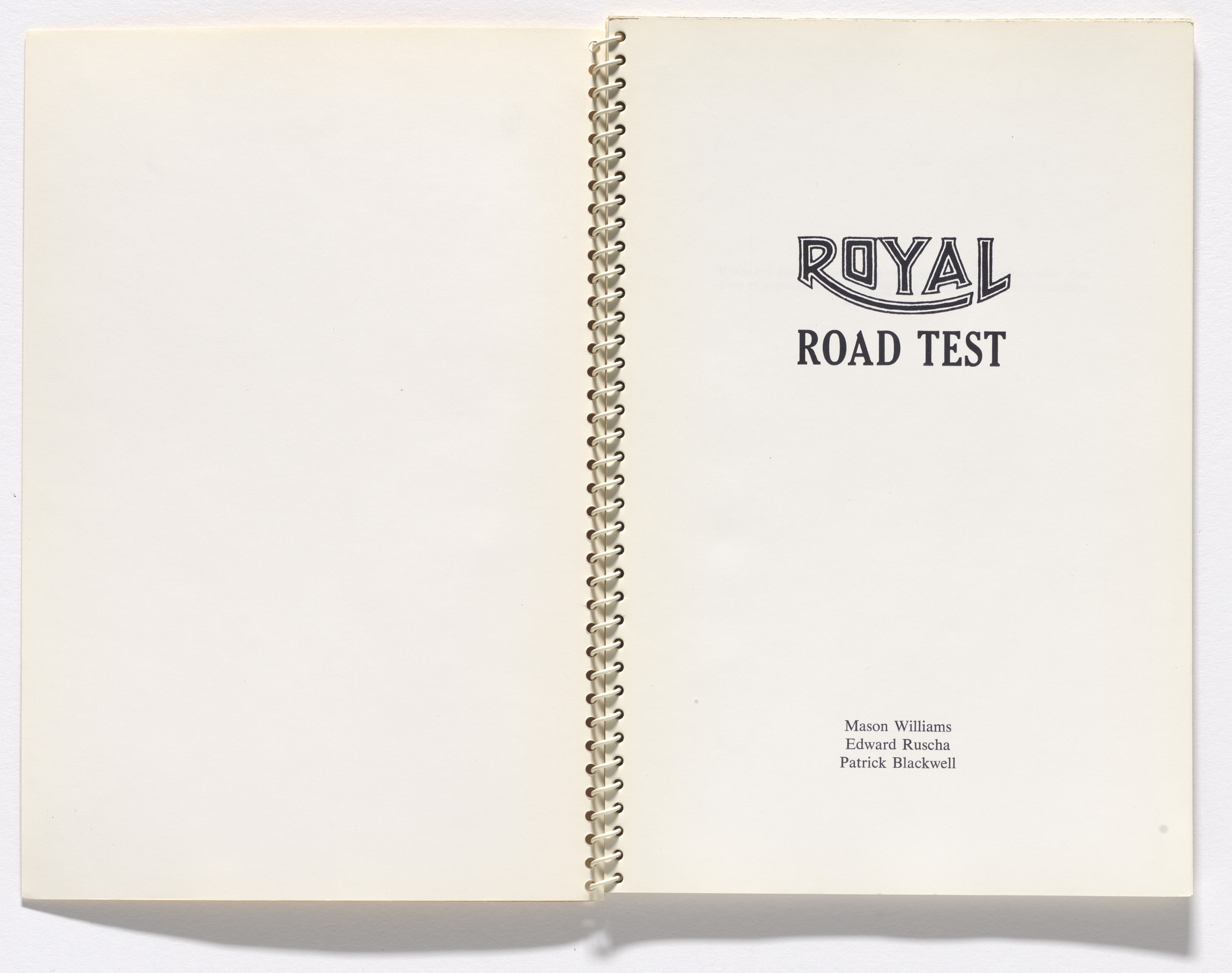 Edward Ruscha, Mason Williams, Patrick Blackwell. Royal Road Test. 1967 ...