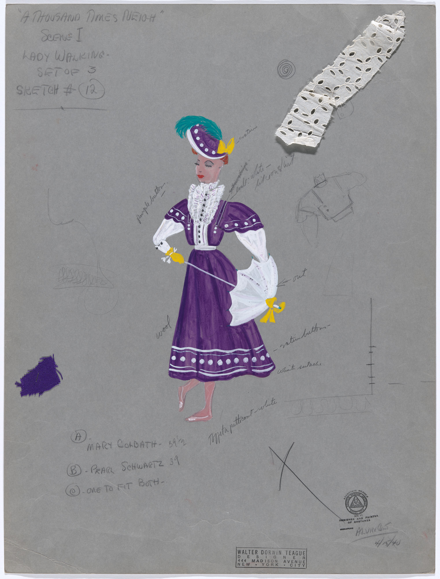 Alvin Colt. Lady Walking. Costume design for the ballet A Thousand ...