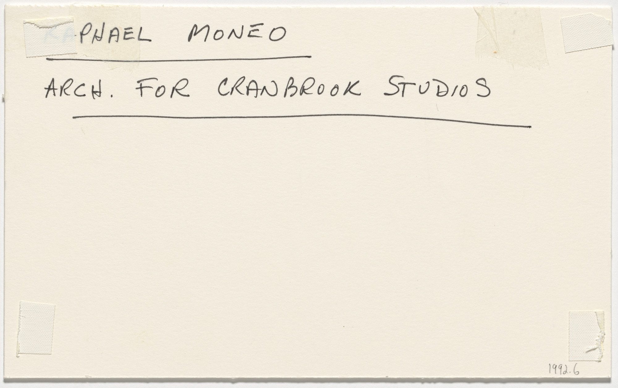 José Rafael Moneo. Brickwork. 1992 | MoMA