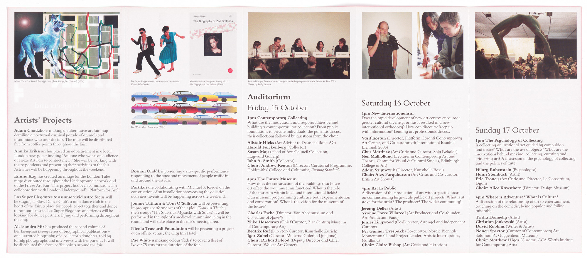 Aleksandra Mir. Brochure for Artists' projects and Talks, Frieze Art ...