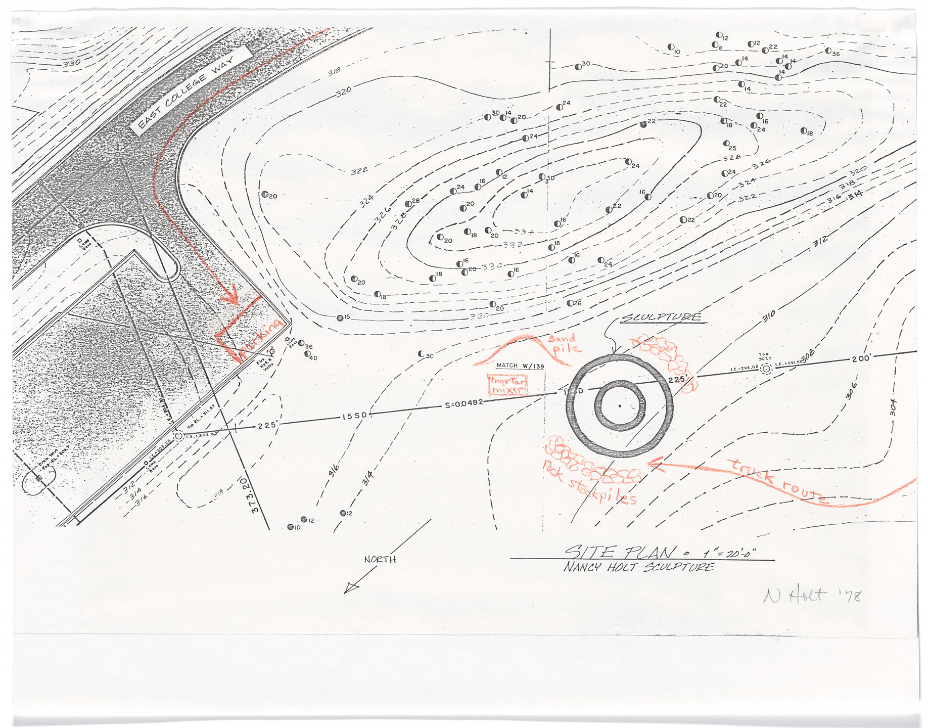 Nancy Holt. Site Plan for a Sculpture. 1978 | MoMA