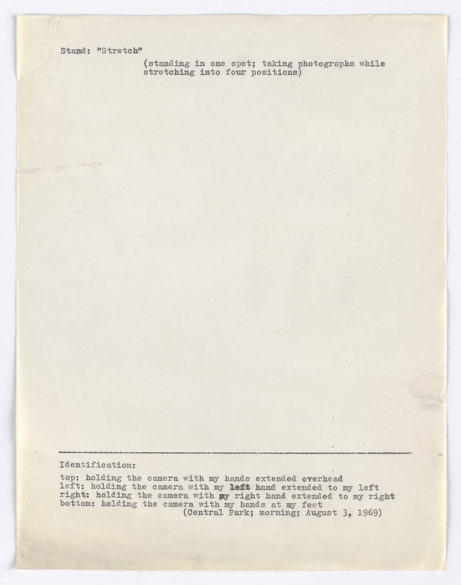 Vito Acconci. Stand: Stretch. 1969 | MoMA