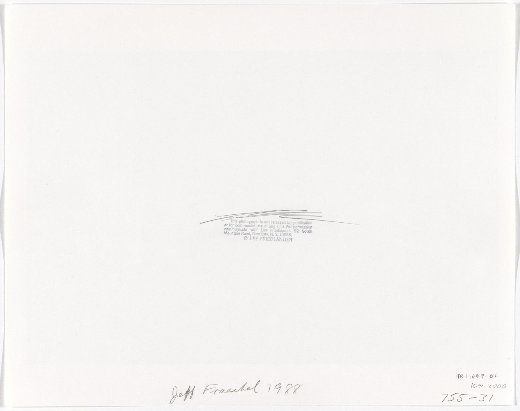 Lee Friedlander. Jeffrey Fraenkel. 1988 | MoMA