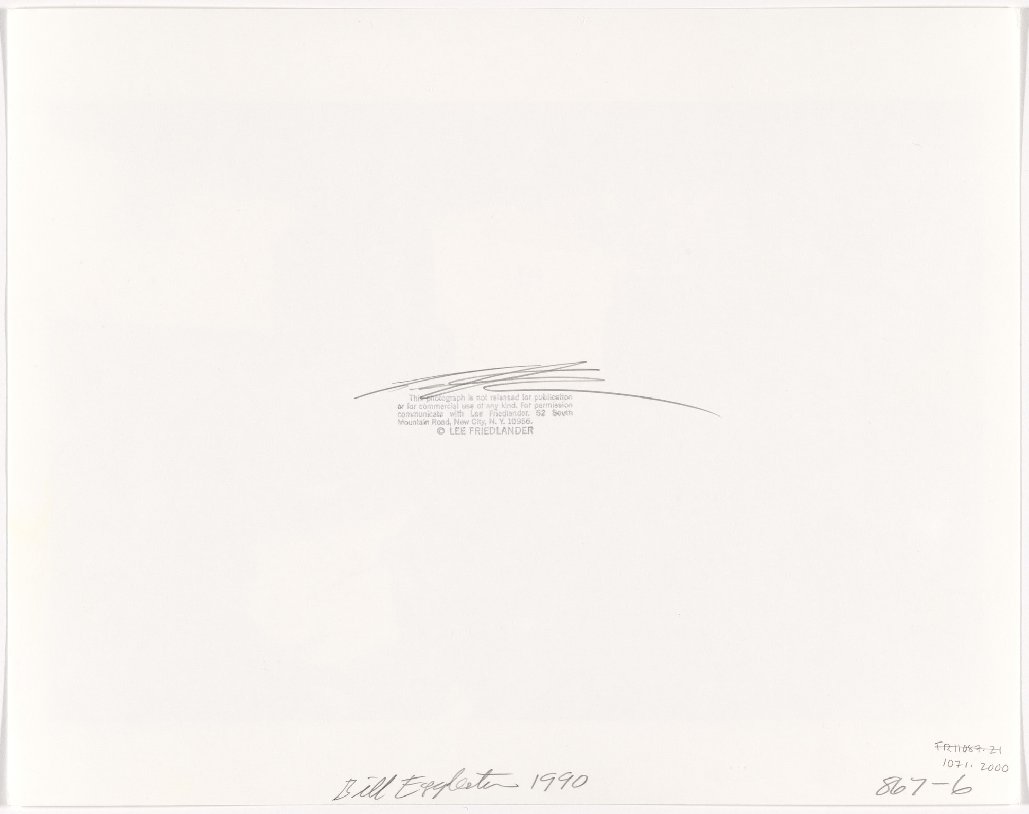 Lee Friedlander. William Eggleston. 1990 | MoMA