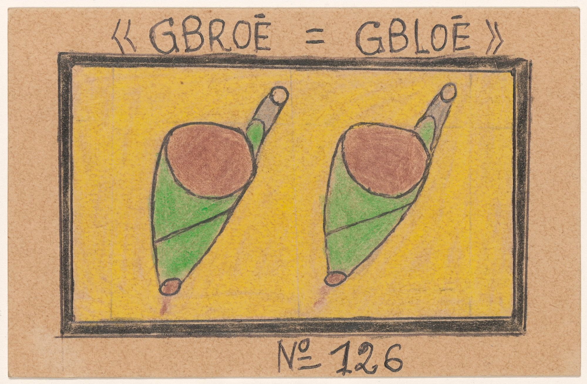 Frédéric Bruly Bouabré. «GBROÉ=GBLOÉ» N° 126 from Alphabet Bété. 1991 ...