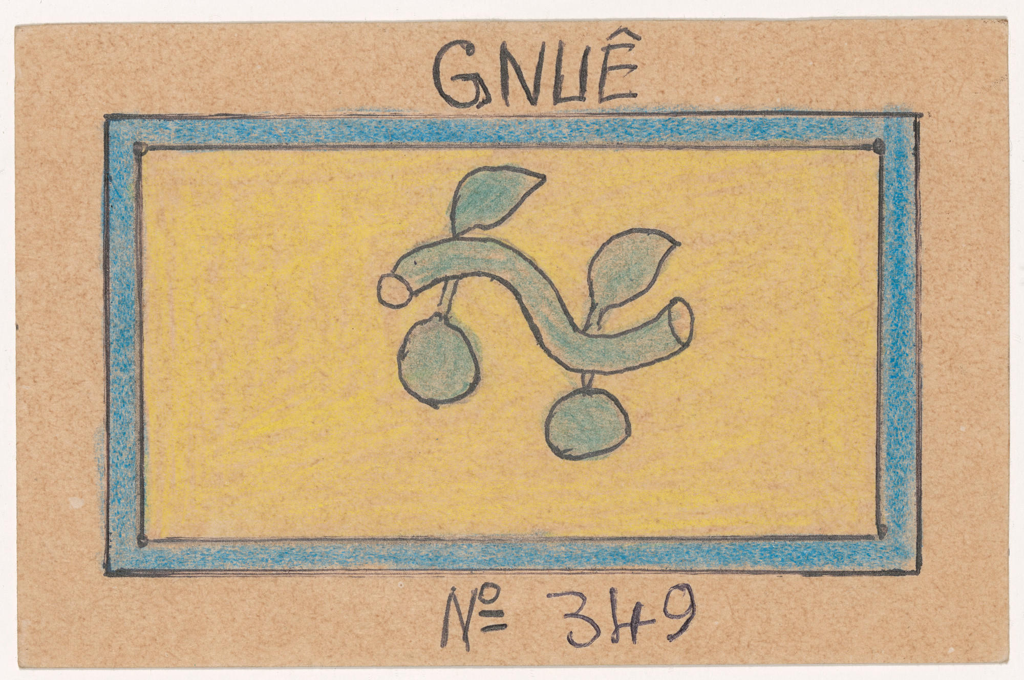 Frédéric Bruly Bouabré. GNUÊ N° 349 from Alphabet Bété. 1991 | MoMA