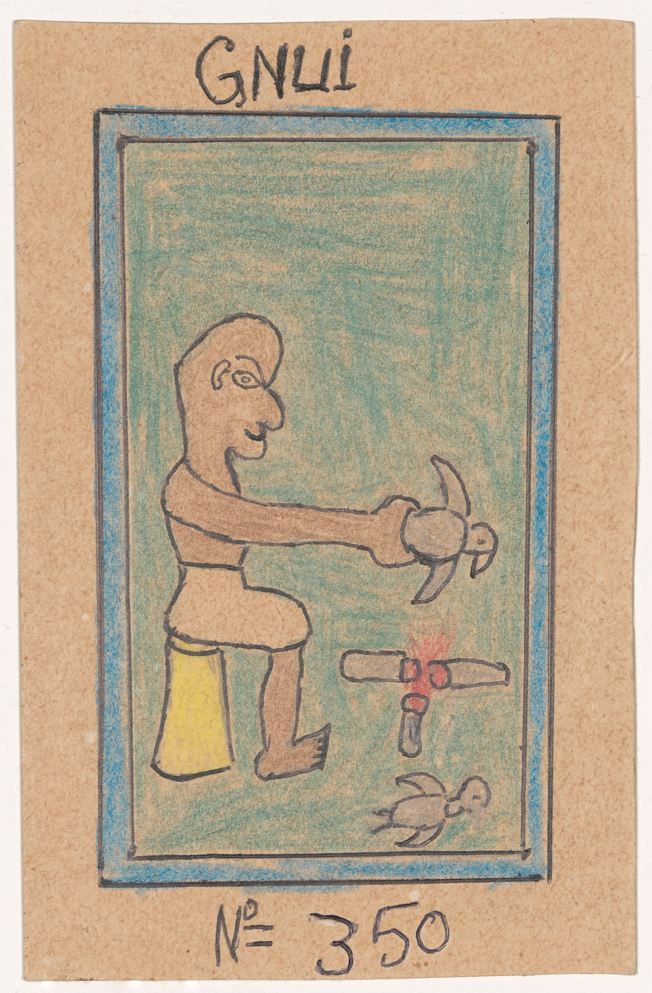 Frédéric Bruly Bouabré. GNUI N° 350 from Alphabet Bété. 1991 | MoMA