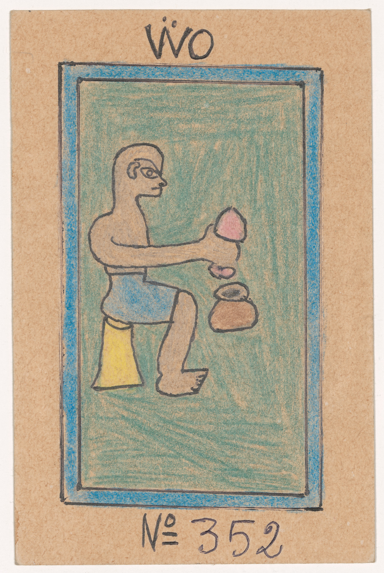 Frédéric Bruly Bouabré. WO N° 352 from Alphabet Bété. 1991 | MoMA