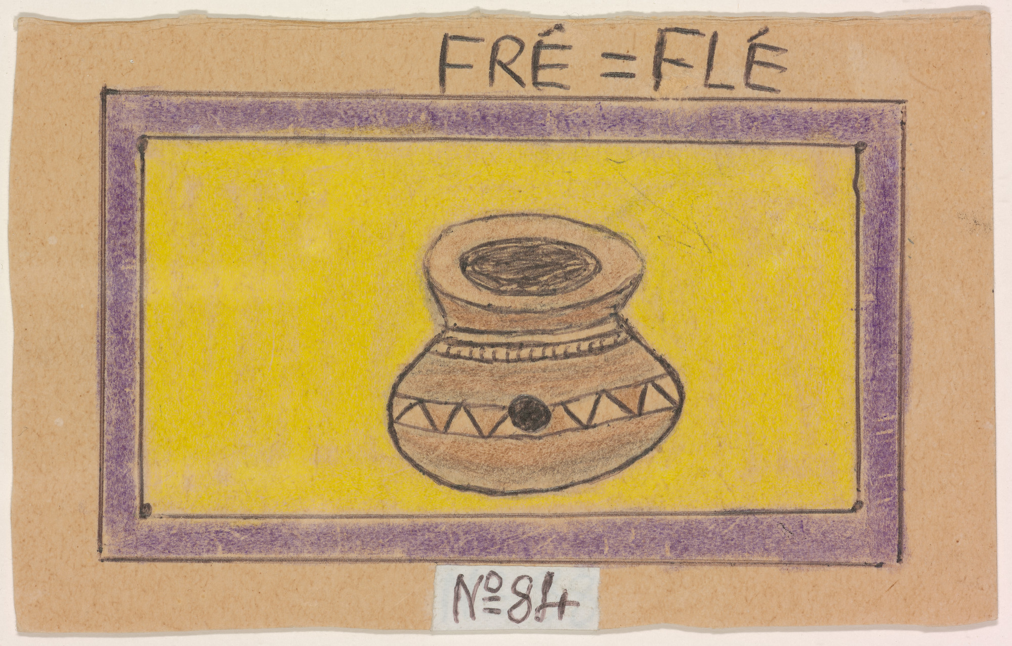 Frédéric Bruly Bouabré. FRÉ=FLÉ N° 84 from Alphabet Bété. 1990 | MoMA