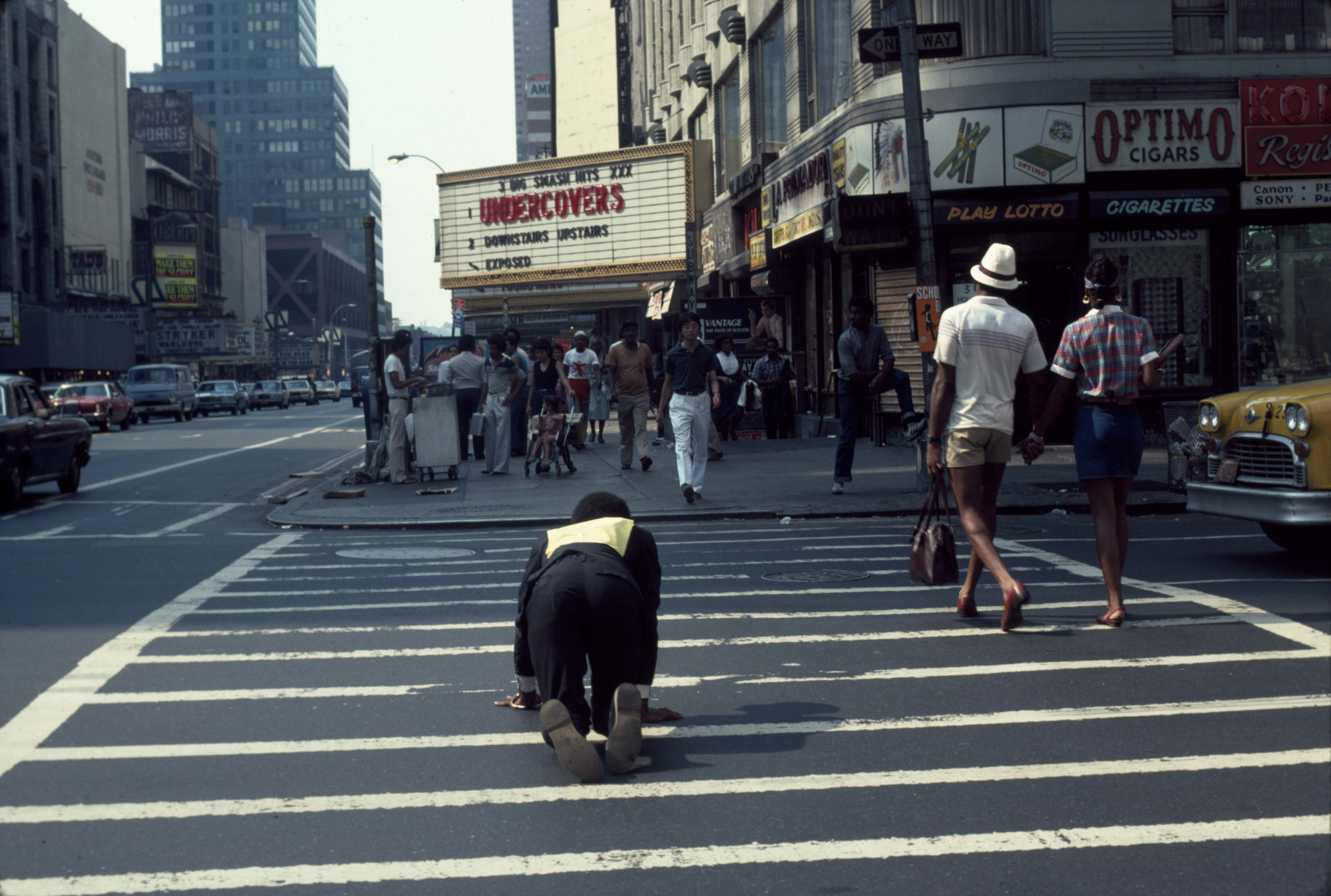 Pope.L. Times Square Crawl a.k.a. Meditation Square Piece. 1978 | MoMA