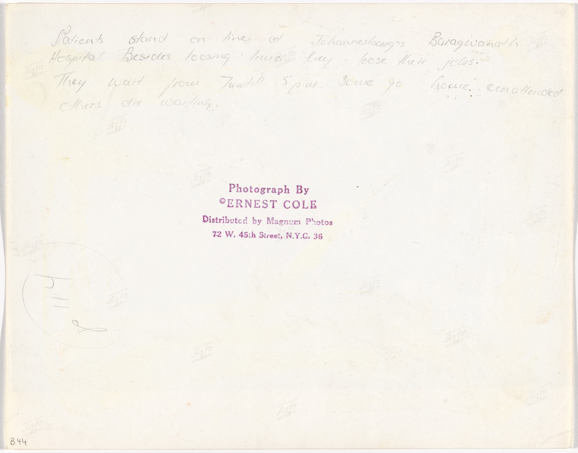 Ernest Cole. Untitled. c. 1960 | MoMA