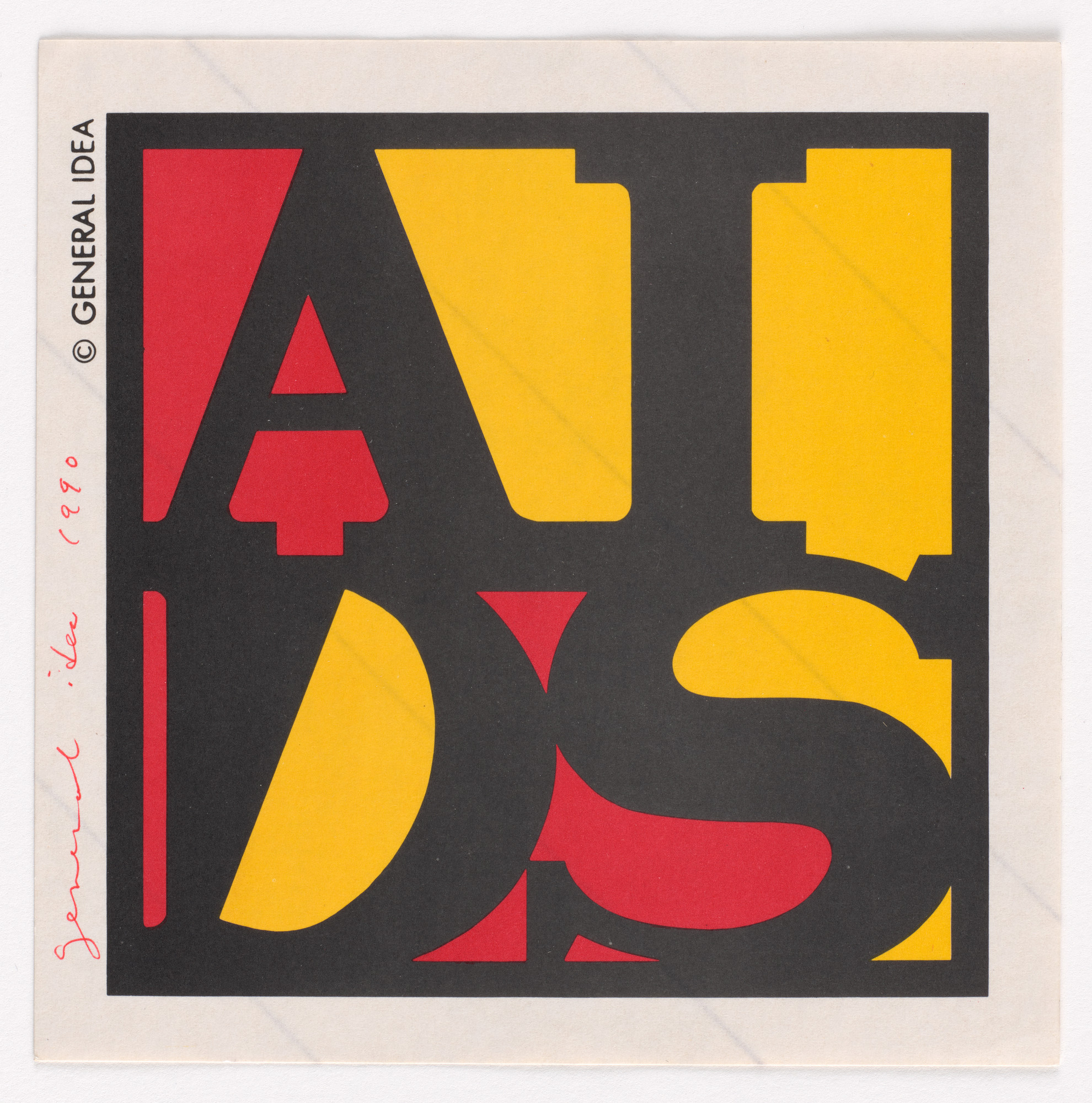 General Idea. AIDS (Adhesive Backed Label). 1989/1990 | MoMA