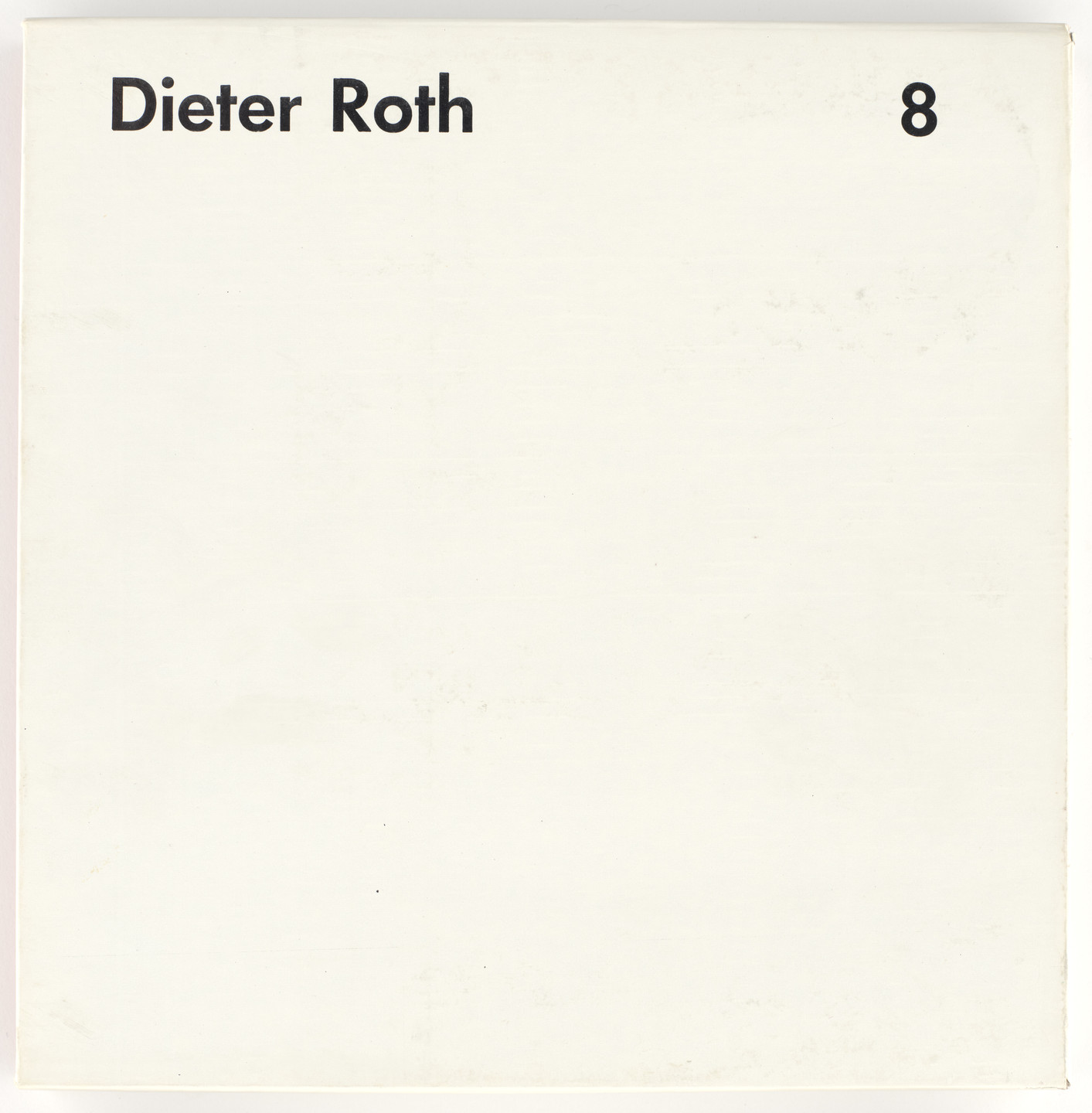 Dieter Roth. Collected Works, Volume 8: 2 Books: reconstruction of 2 ...