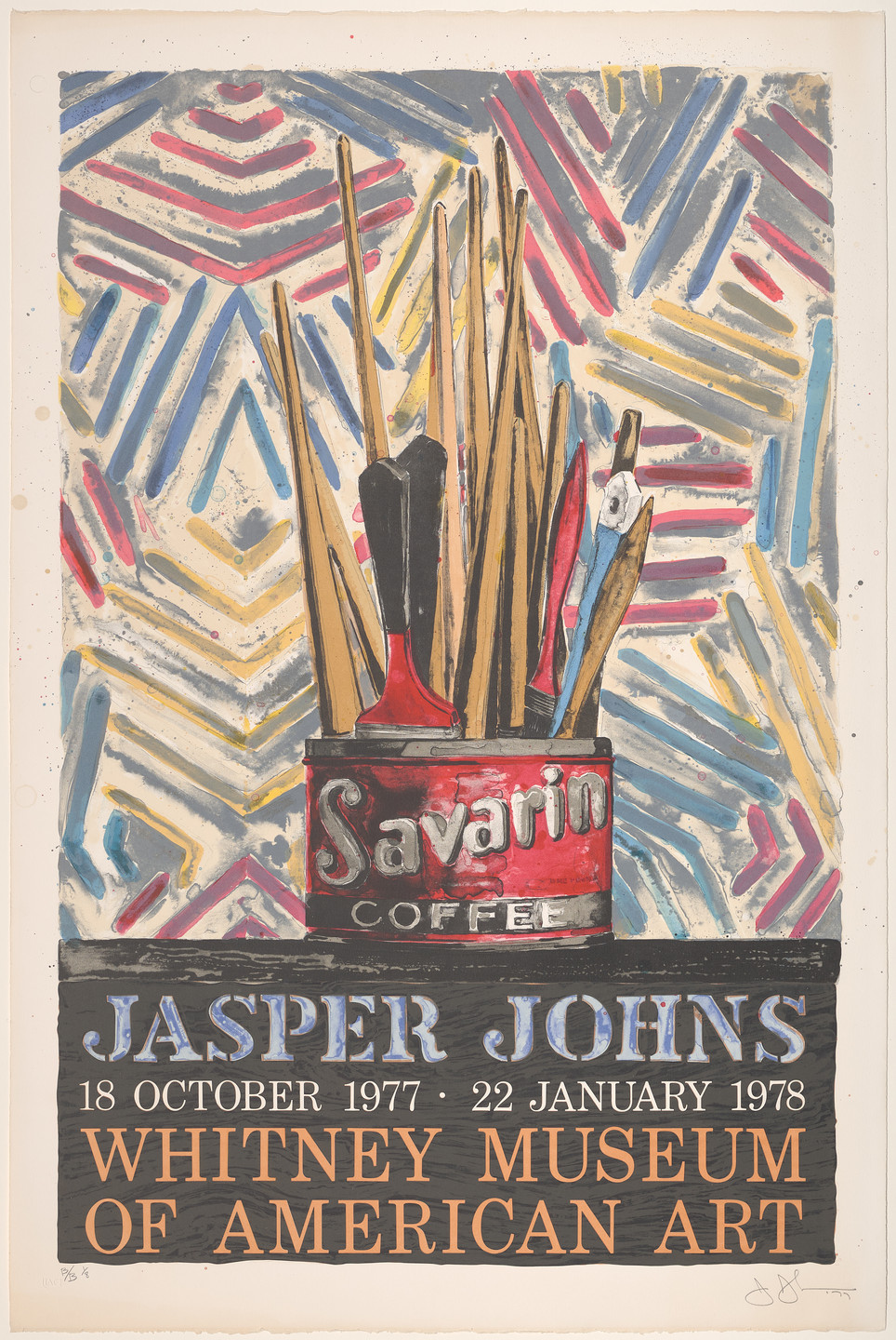 Jasper Johns. Savarin. Poster for Jasper Johns, Whitney Museum of ...