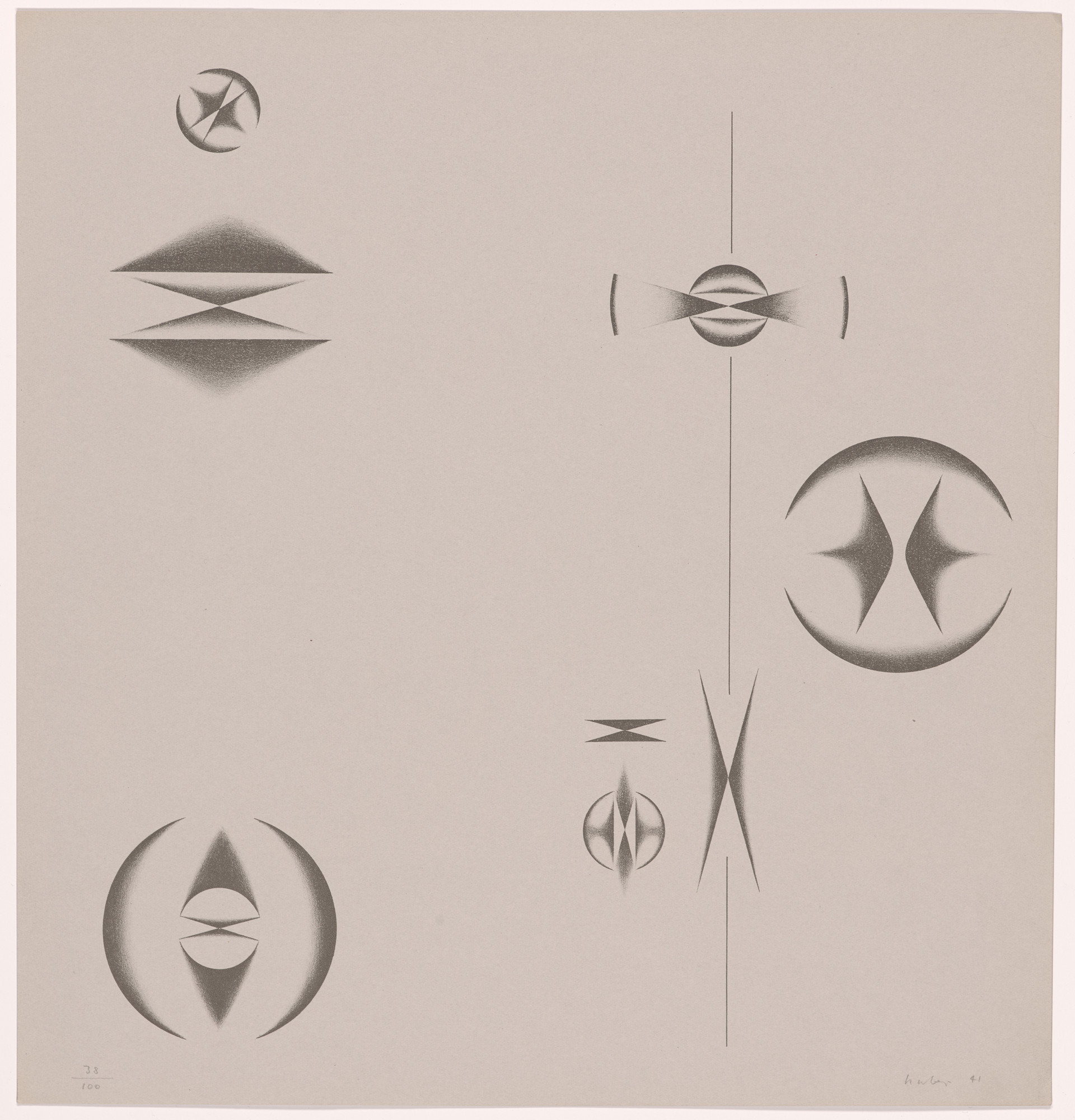 Max Huber. Plate (folio 8) from 5 Constructionen + 5 Compositionen ...