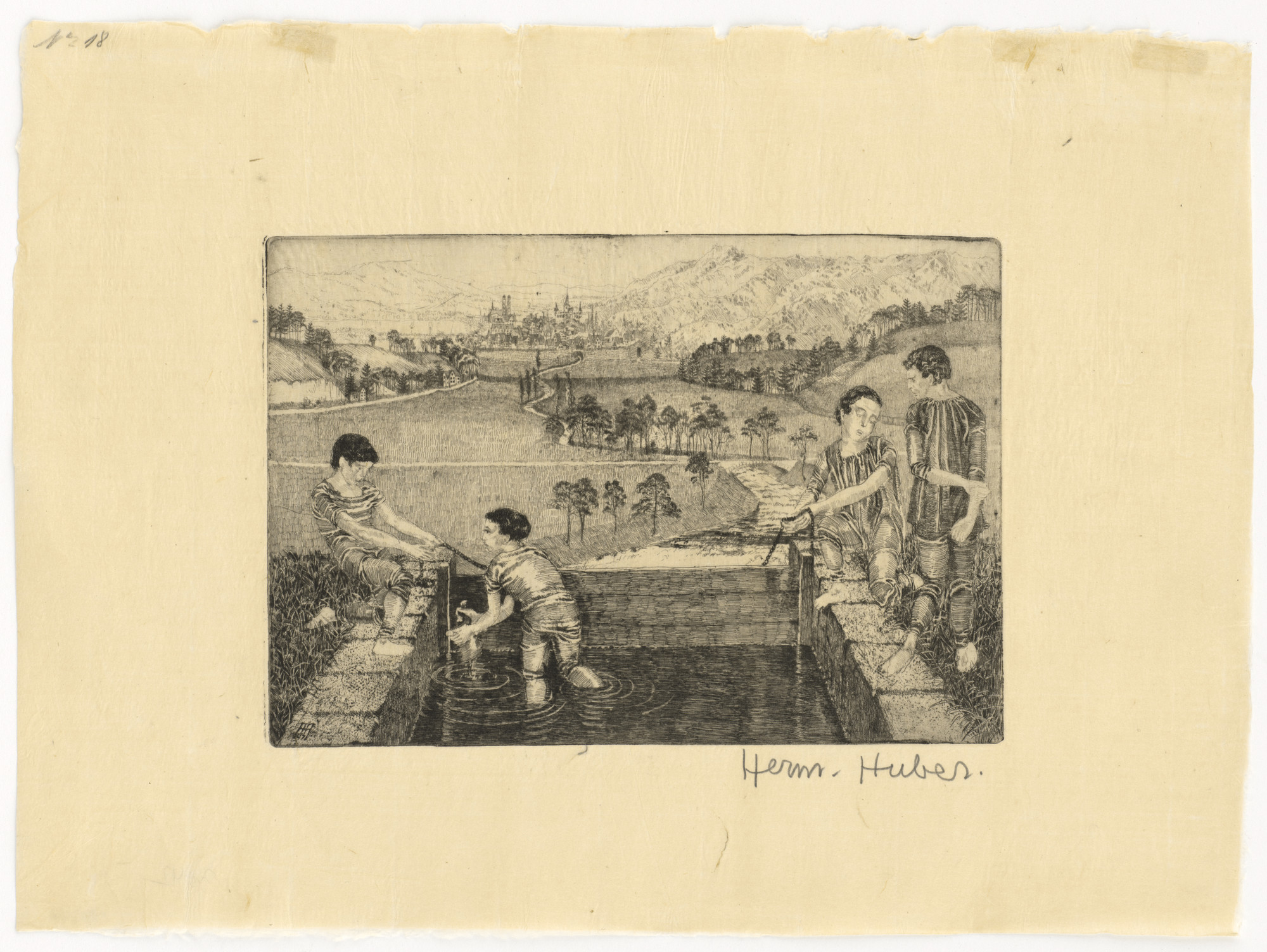 Hermann Huber. At The Canal. 1907 | MoMA