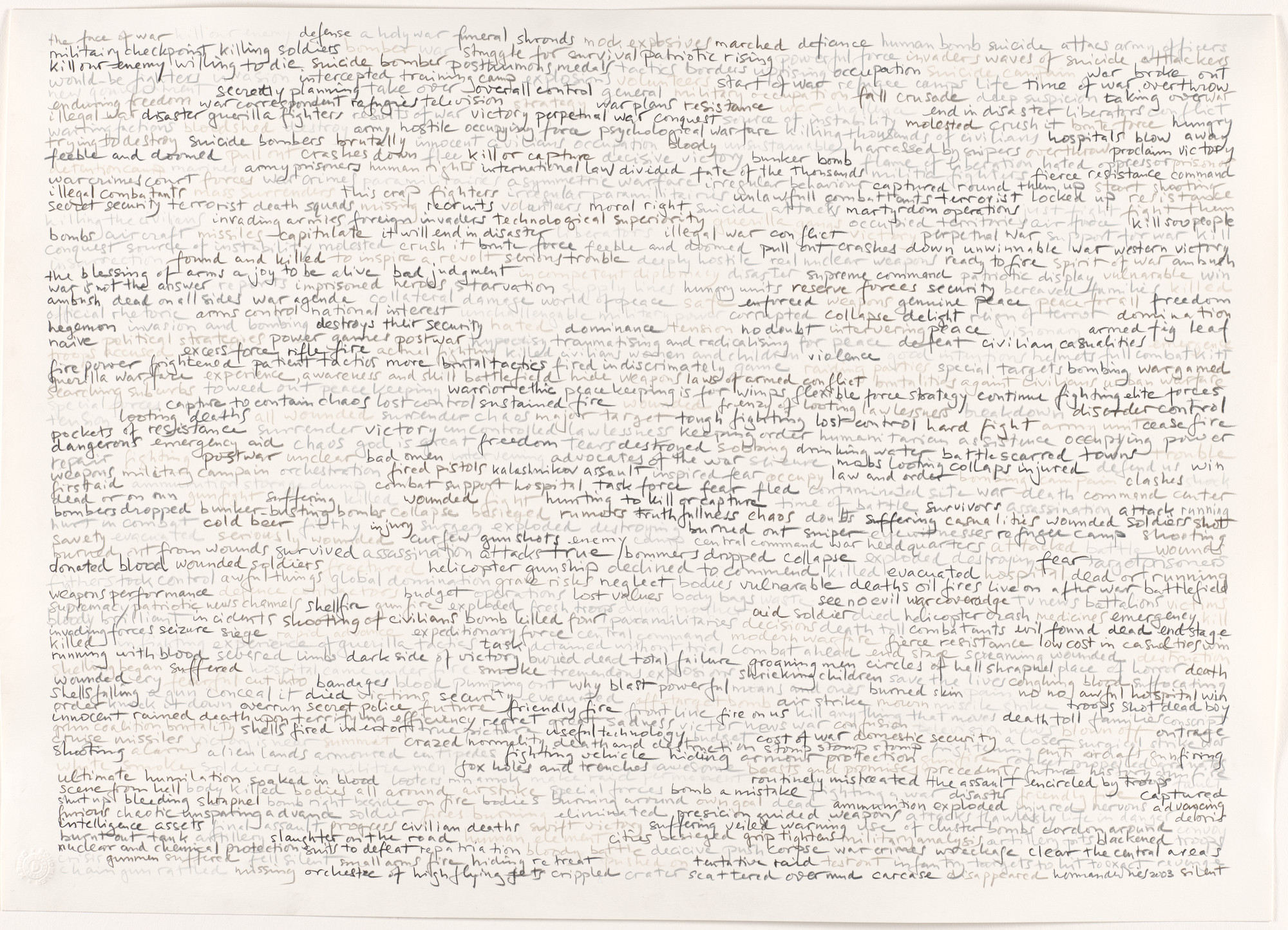 herman de vries. The Face of War–Silent. 2003 | MoMA