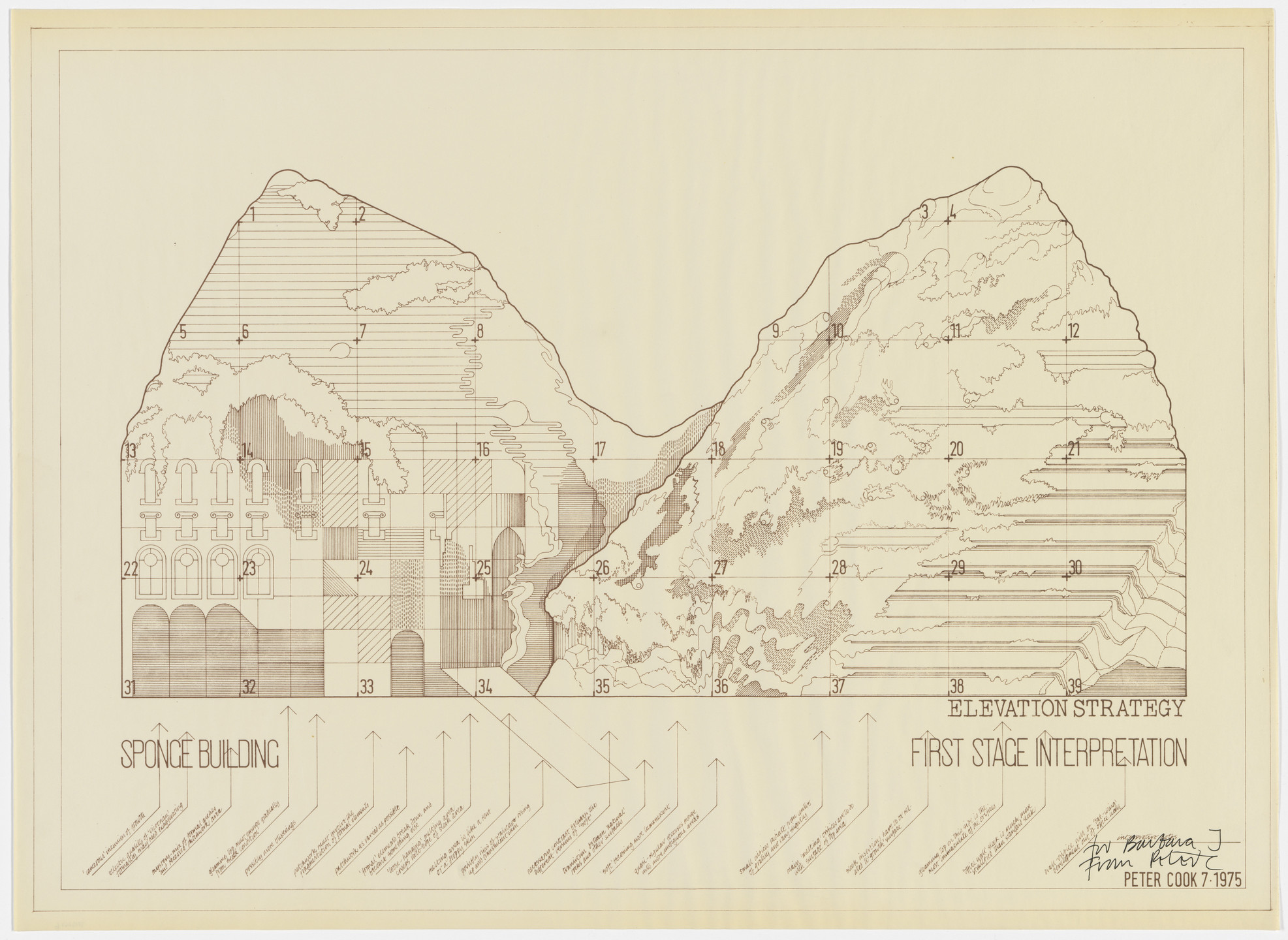 Peter Cook. Sponge Building project (Elevation). 1975 | MoMA