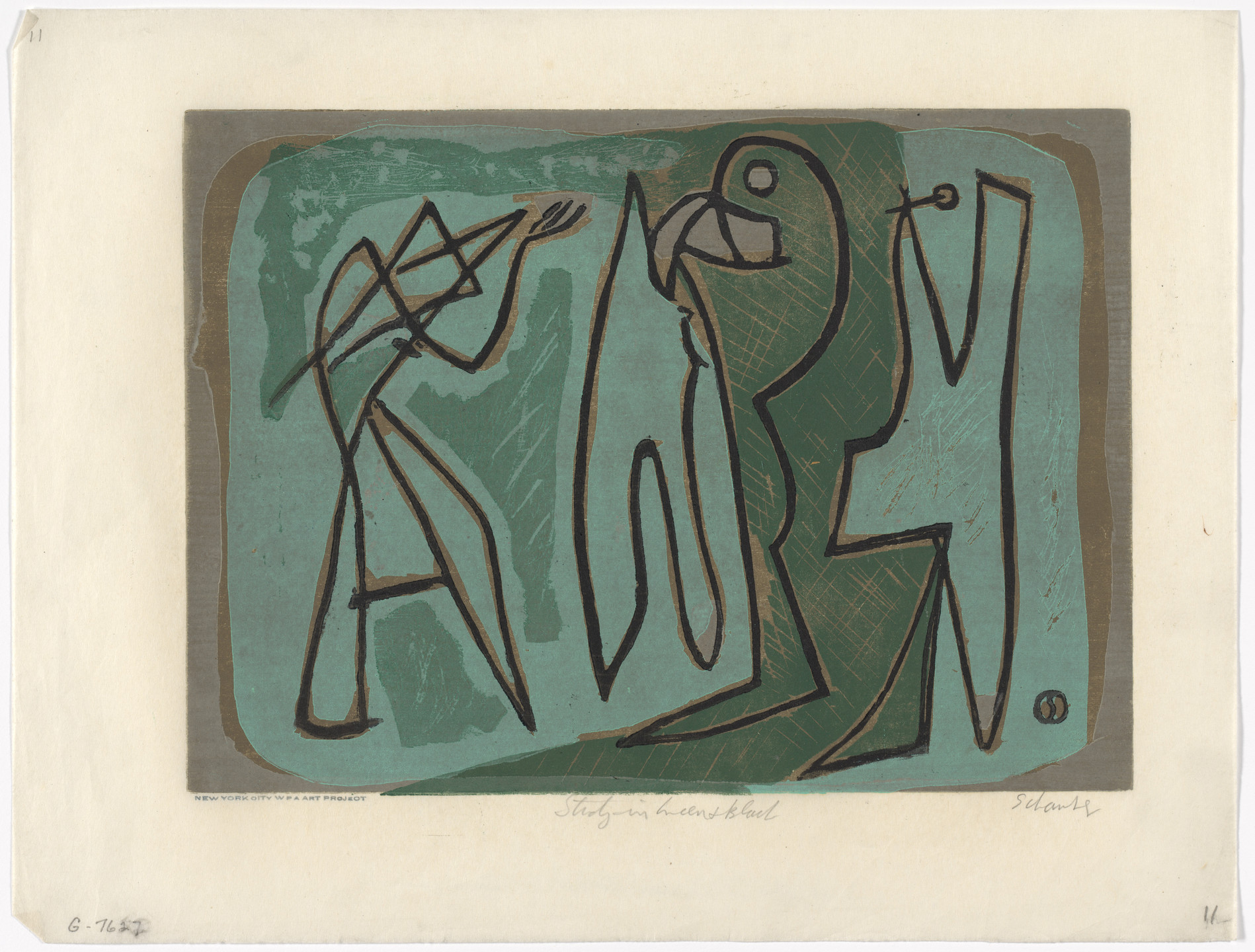 Louis Schanker. Study in Green and Black. 1941 | MoMA