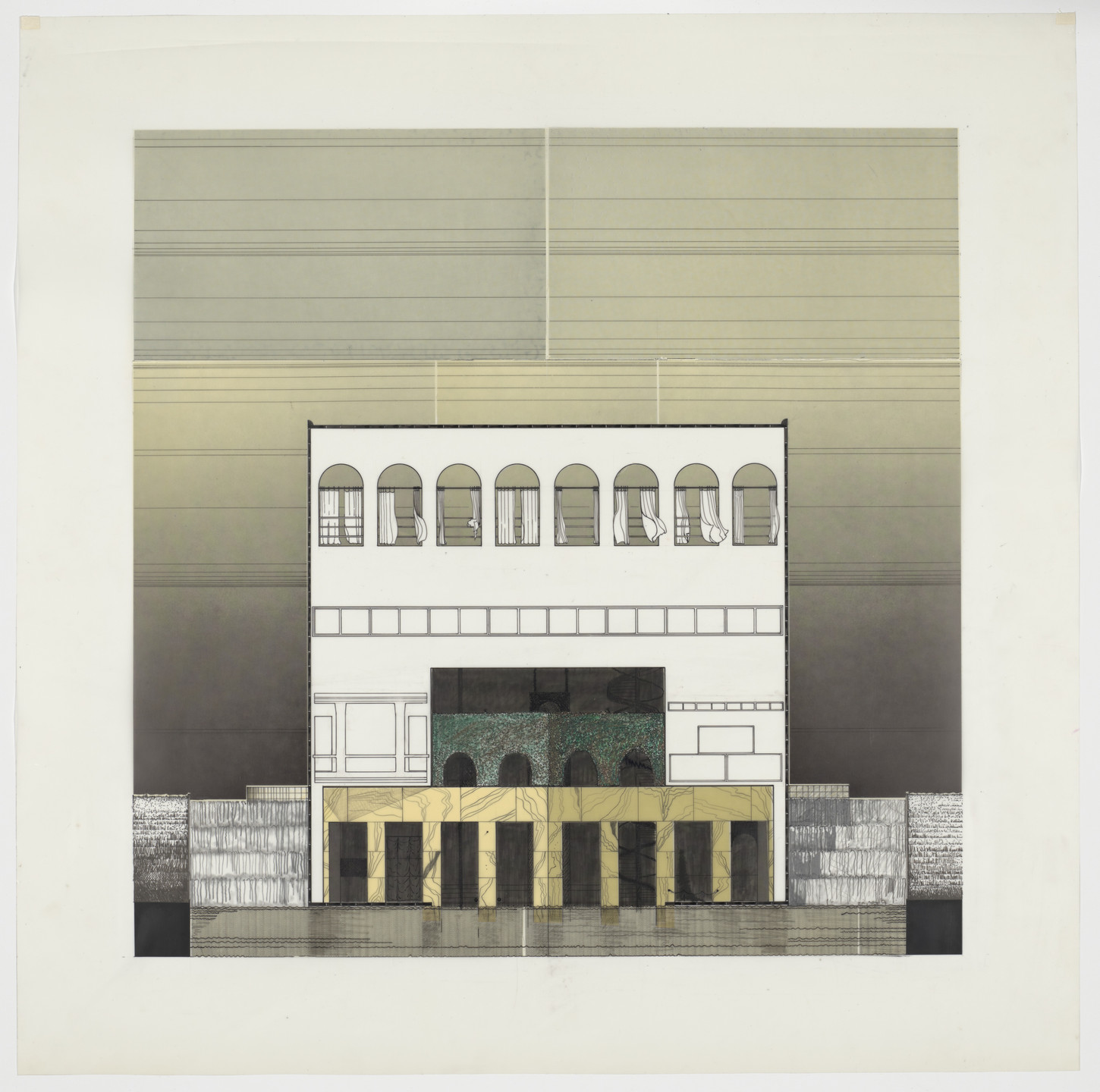 Rodolfo Machado, Jorge Silvetti. Fountain House project (Façade ...