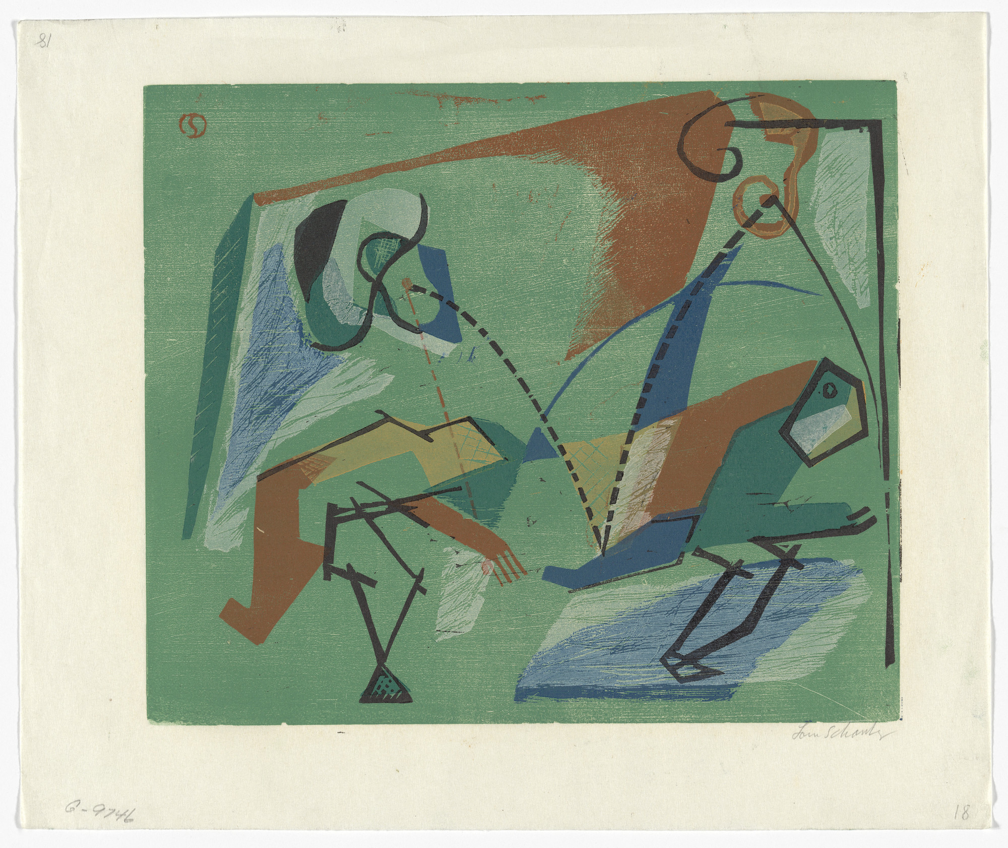 Louis Schanker. Handball Players. 1941 | MoMA