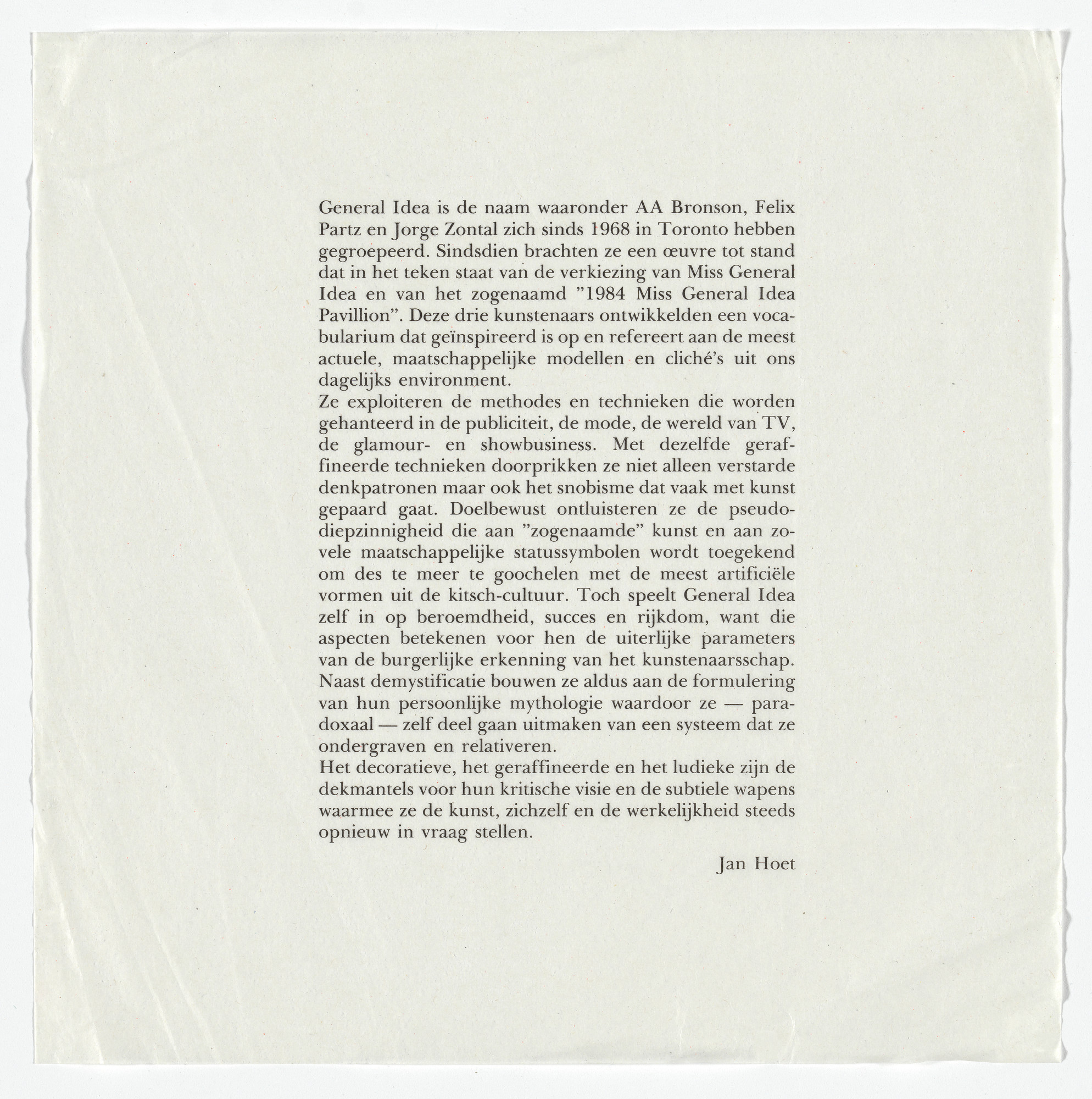 General Idea. General Idea (Ghent Scarf). 1984 | MoMA