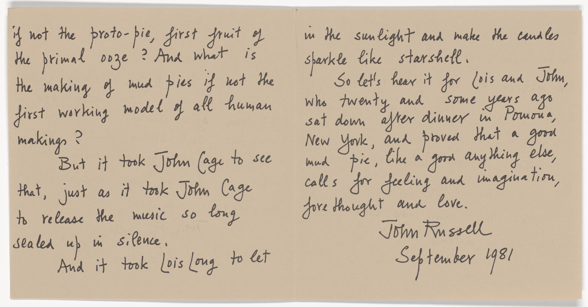 John Cage, Lois Long. Mud Book. 1983 | MoMA