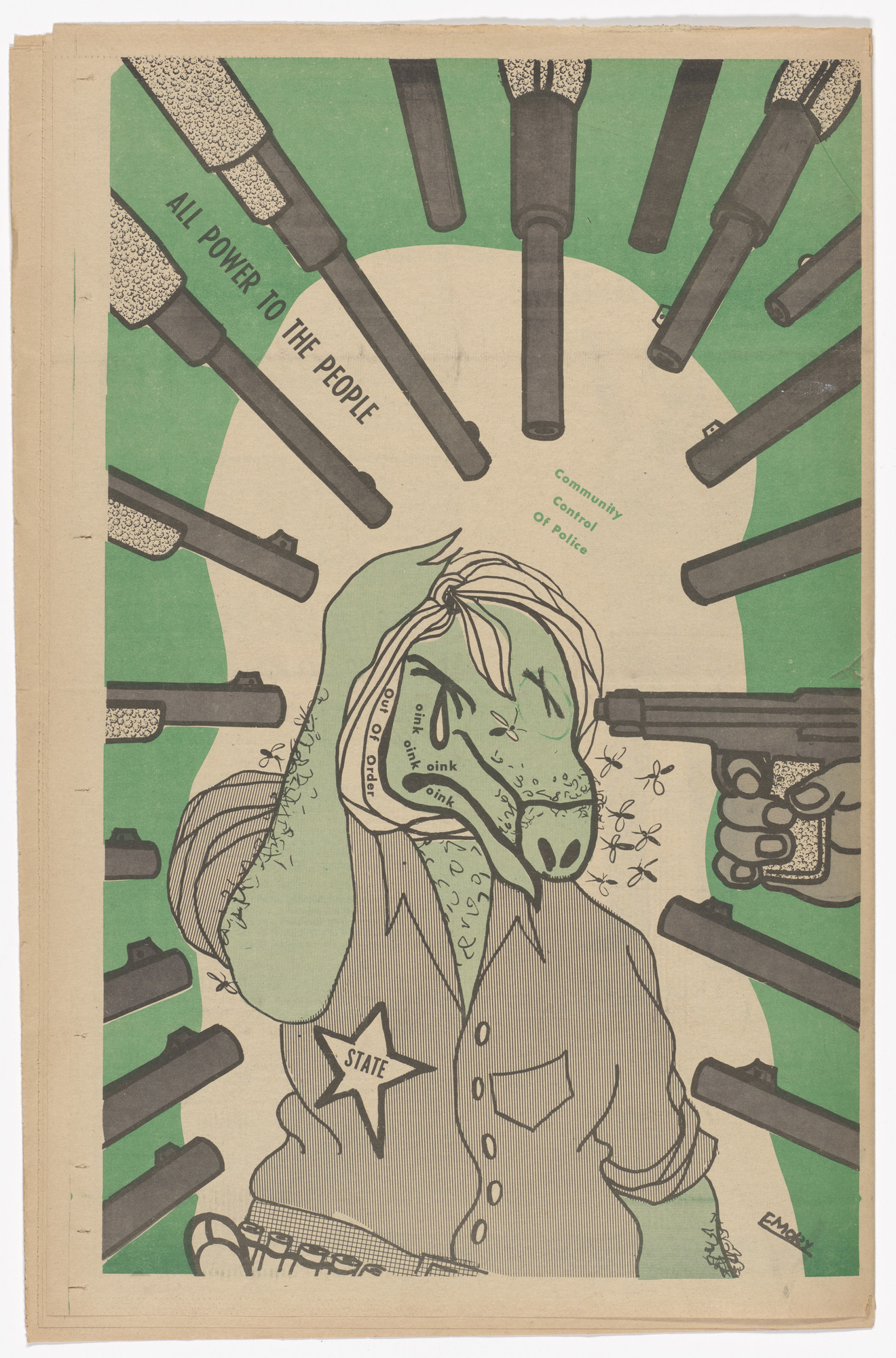 Emory Douglas. The Black Panther Newspaper, vol. 3, no. 26 (Street ...