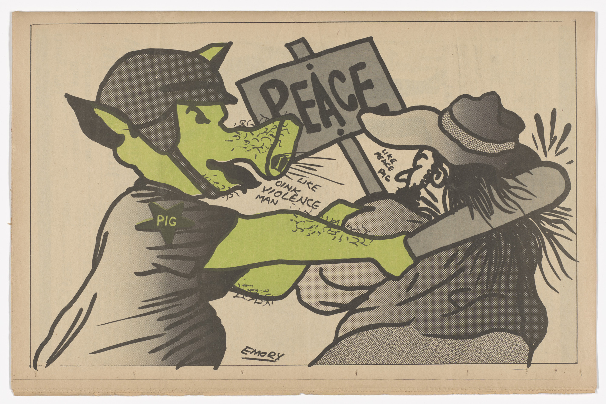 Emory Douglas. The Black Panther Newspaper, vol. 3, no. 32 (S.F pigs ...
